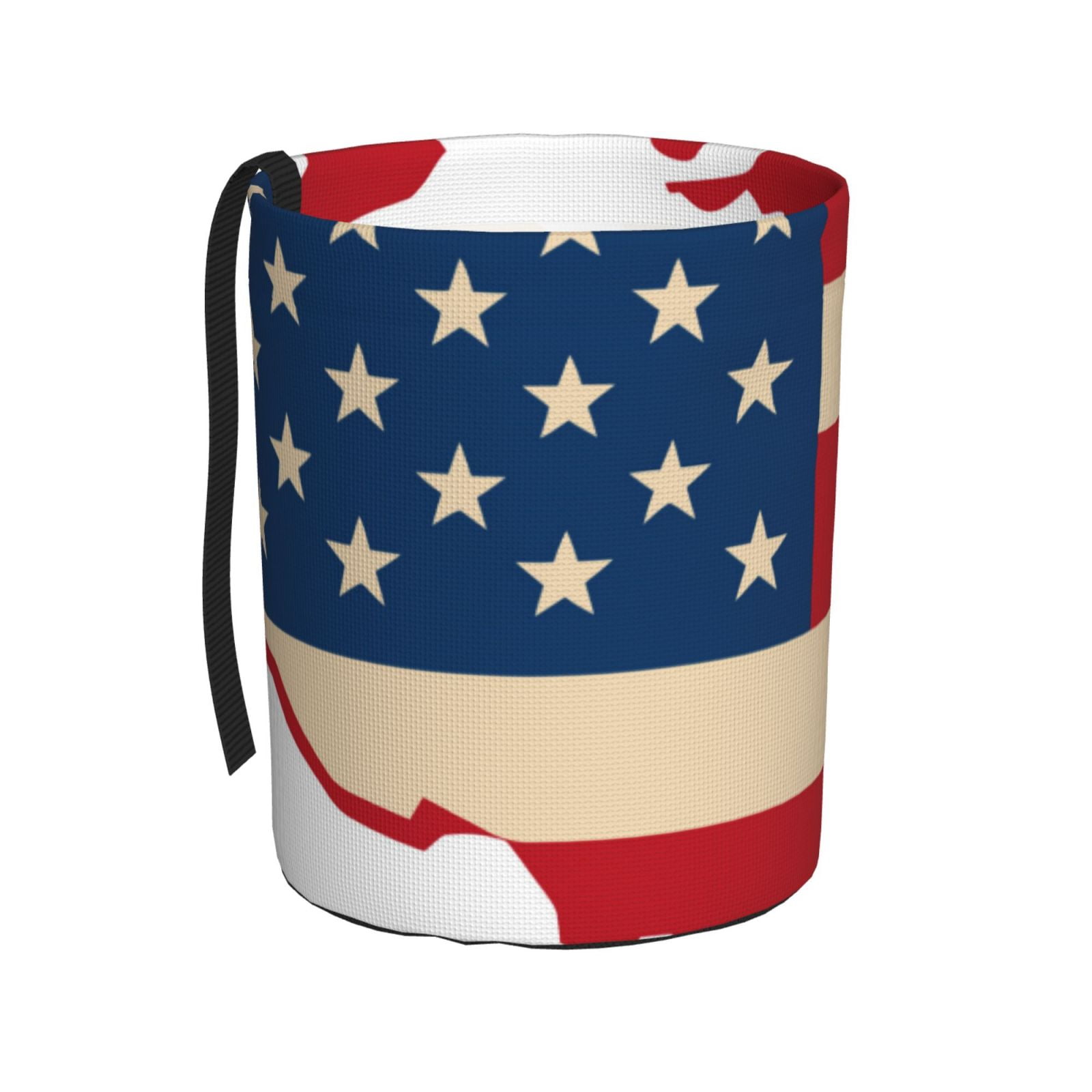 Wukai American Flag Map Print Car Trash Can - Easy to Clean Hanging ...