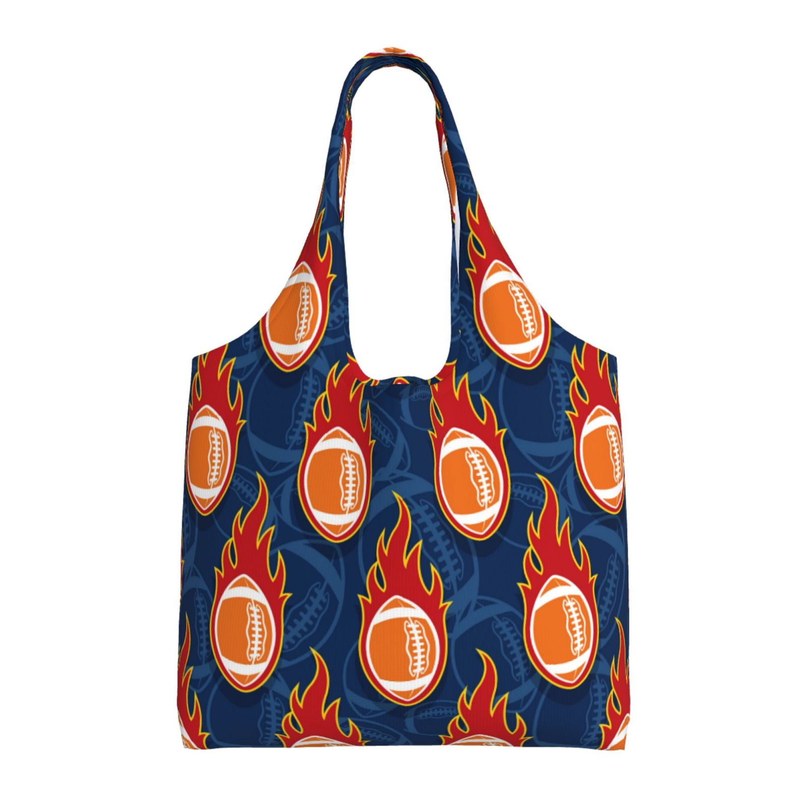Wukai American Football and Fire Flames Sturdy and Stylish Reusable ...