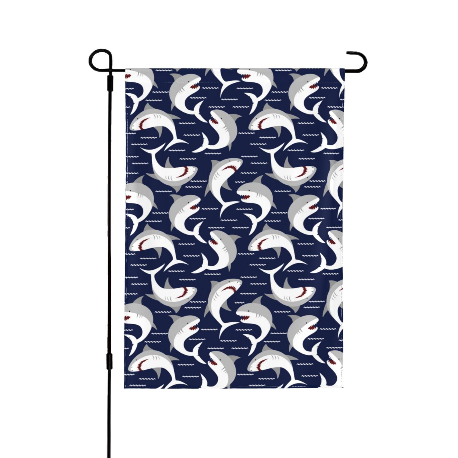 Wukai Angry Shark Garden Flags Double Sided Welcome Garden Yard House ...