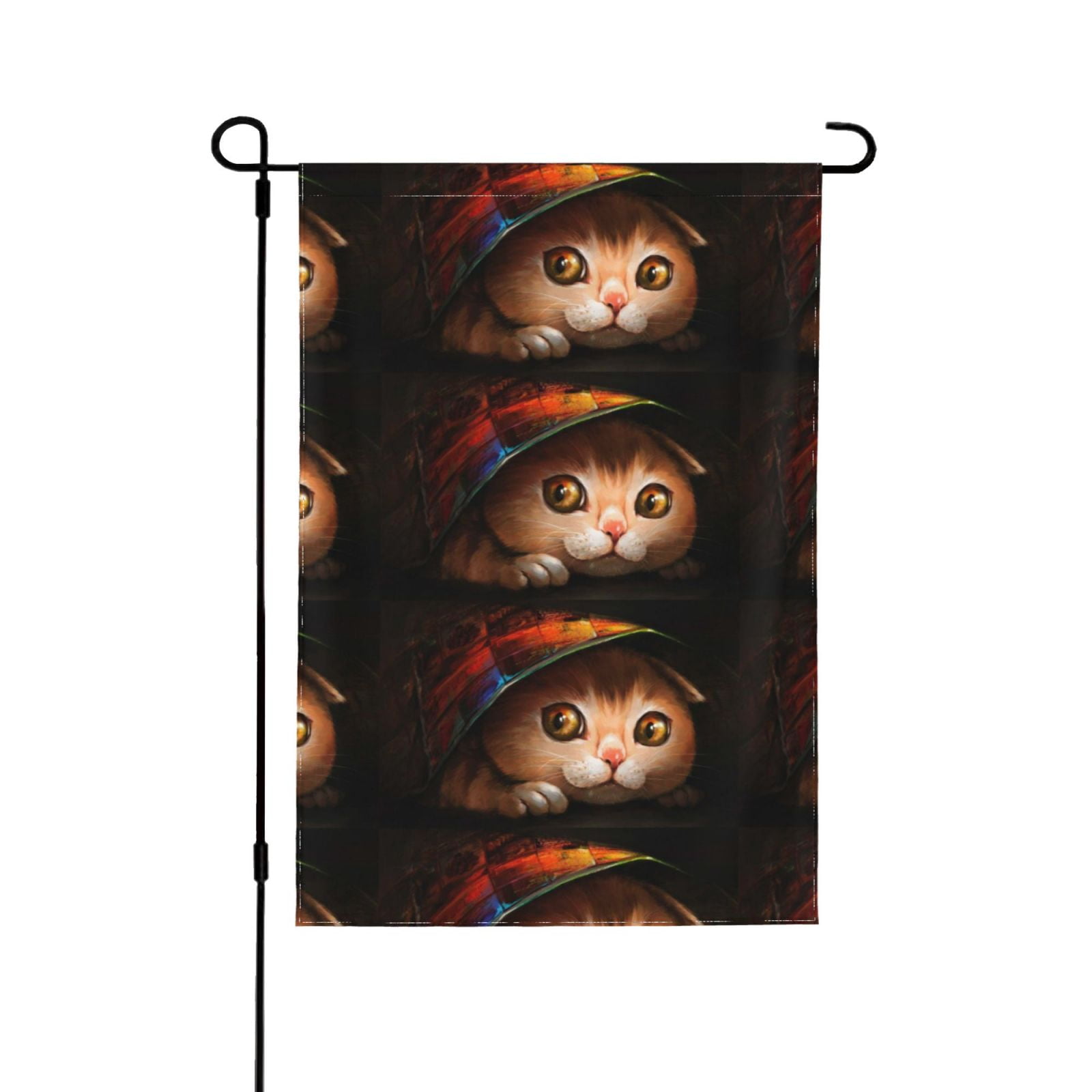 Wukai Animal Cat Garden Flags Double Sided Welcome Garden Yard House ...