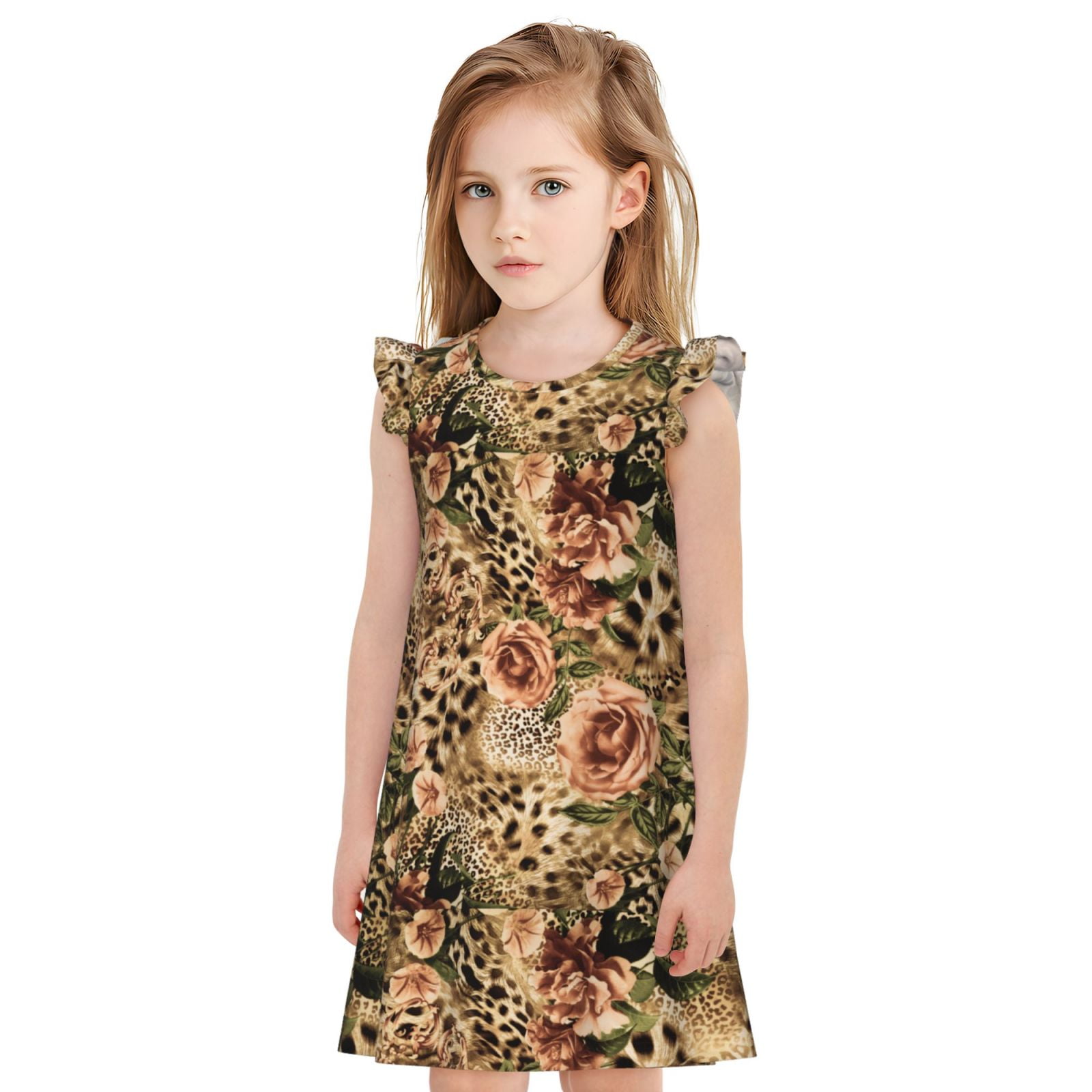 Wukai Animal Leopard Print Girls Nightgowns Pajamas Dress,Soft & Cute ...