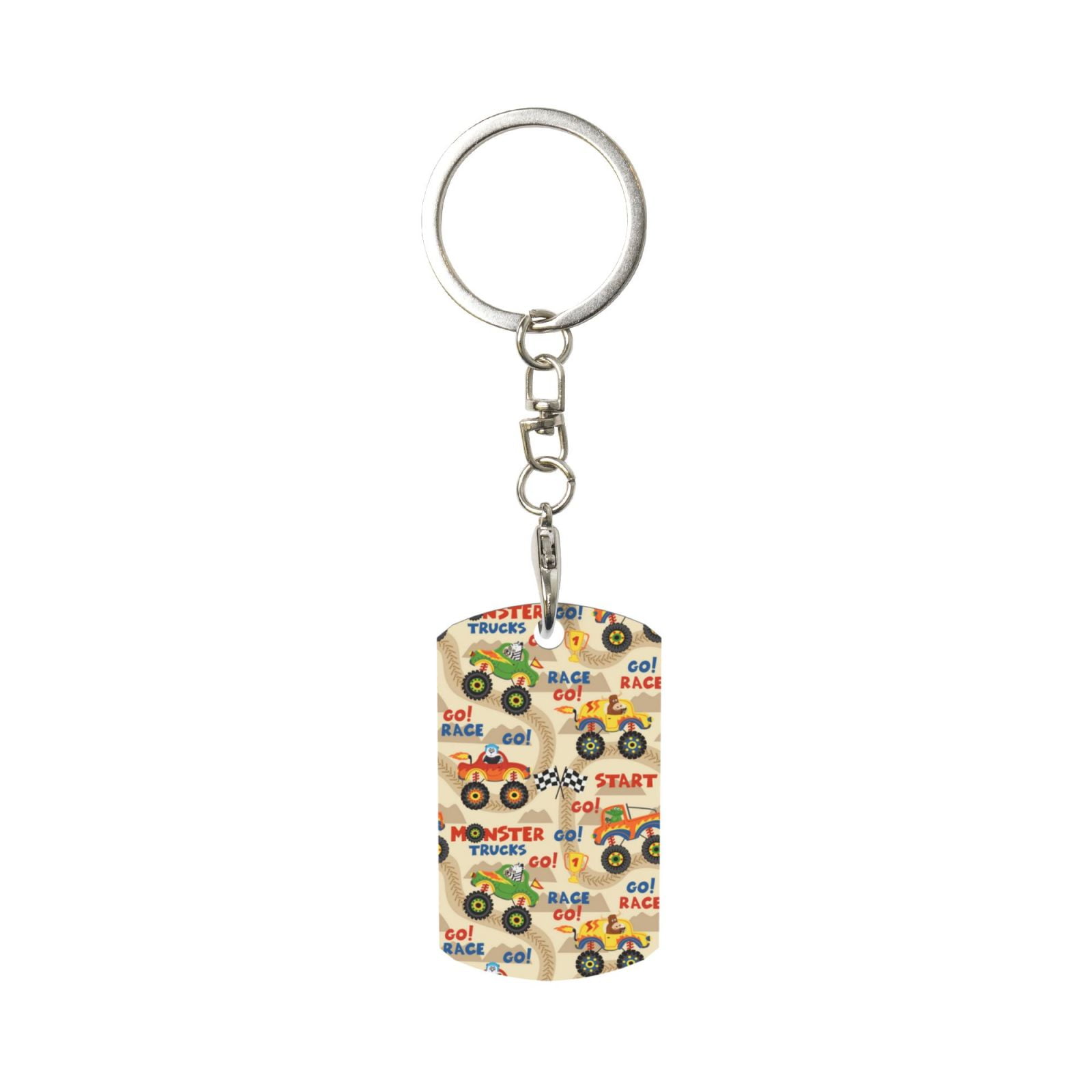 Wukai Animal Truck Print Rectangular Metal Keychain: Sleek and Durable ...