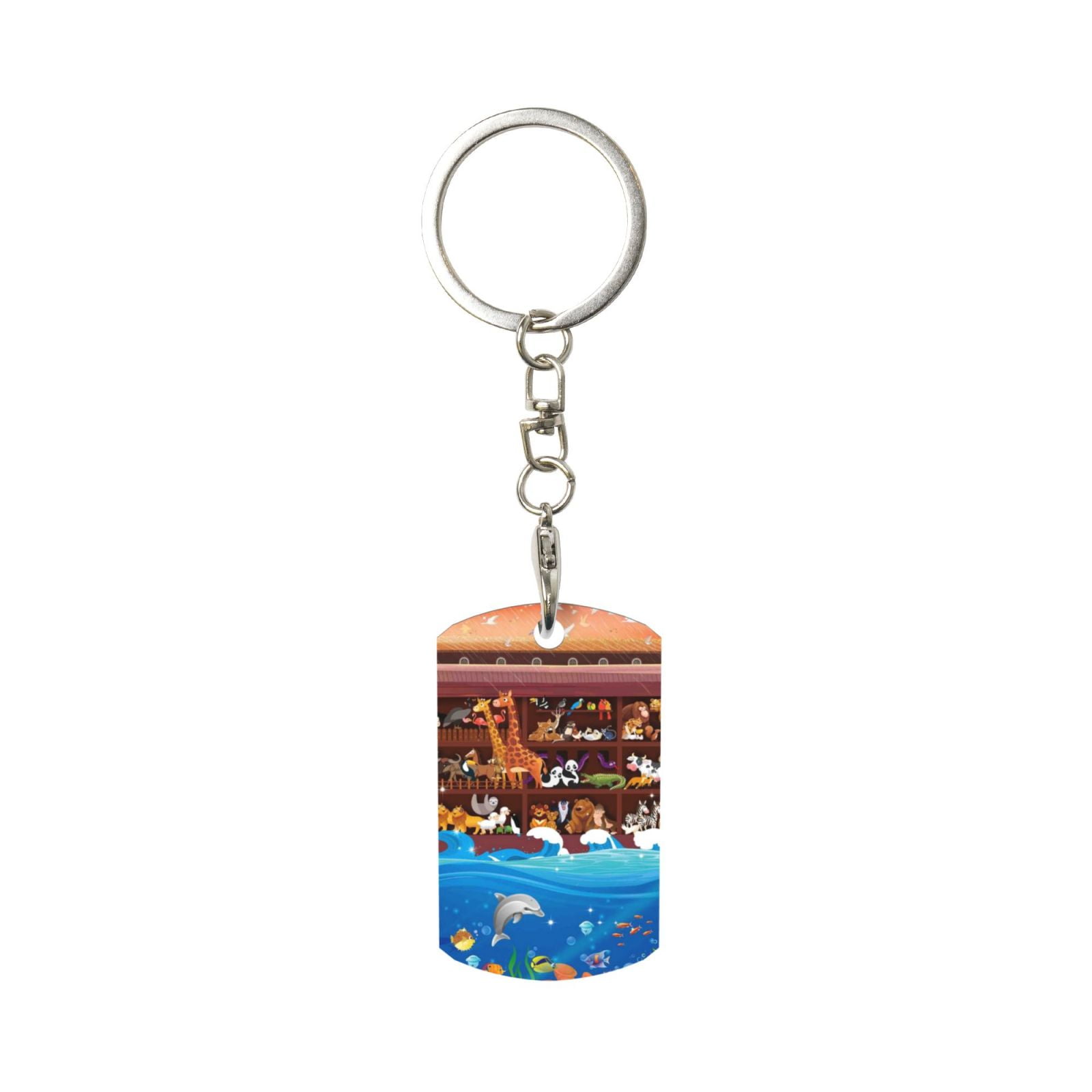 Wukai Animals On Noah's Ark2 Print Rectangular Metal Keychain: Sleek ...