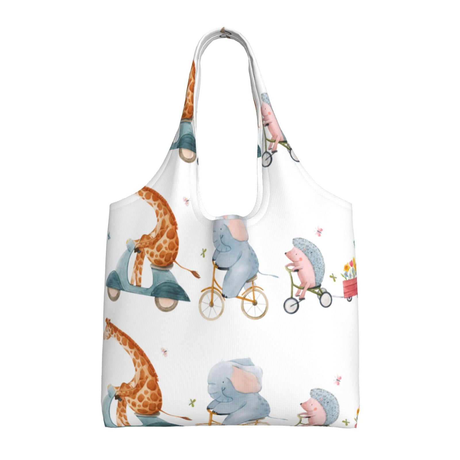 Wukai Animals in Transport Sturdy and Stylish Reusable Canvas Tote Bag ...