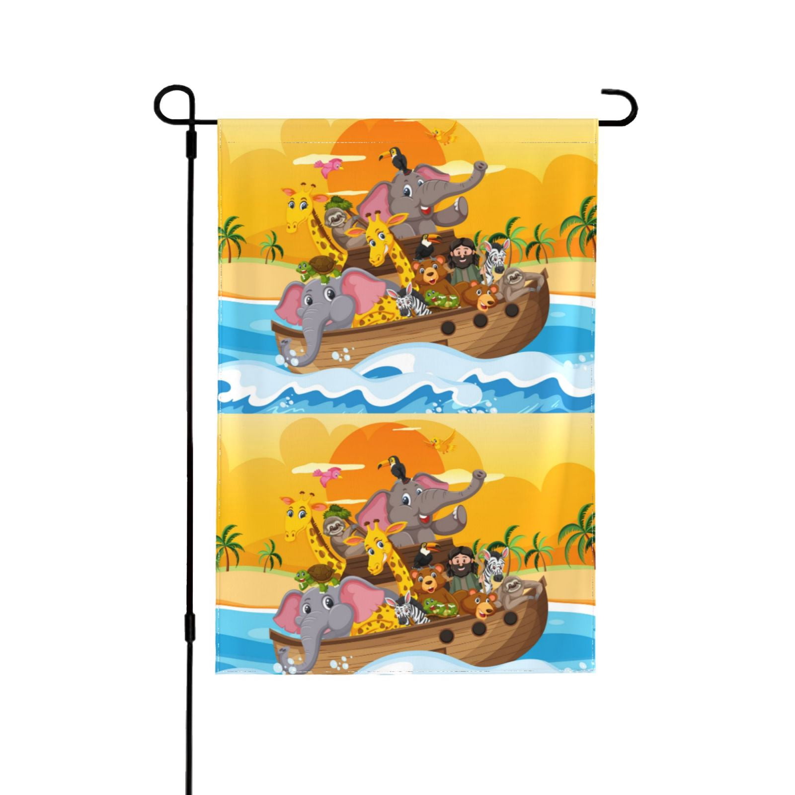 Wukai Animals on Noah's Ark1 Garden Flags Double Sided Welcome Garden ...