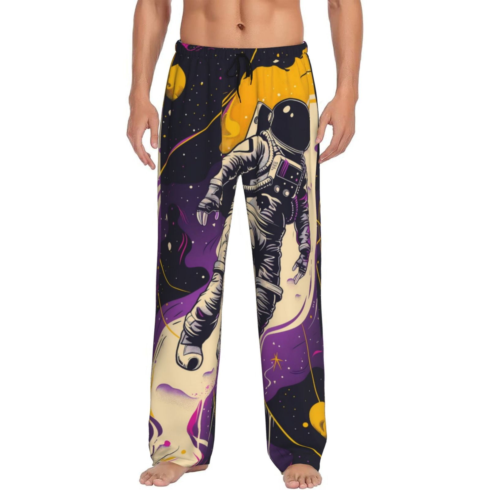 Wukai Astronaut Floating purple Space Mens PJ Pajama Pants|Sleepwear ...