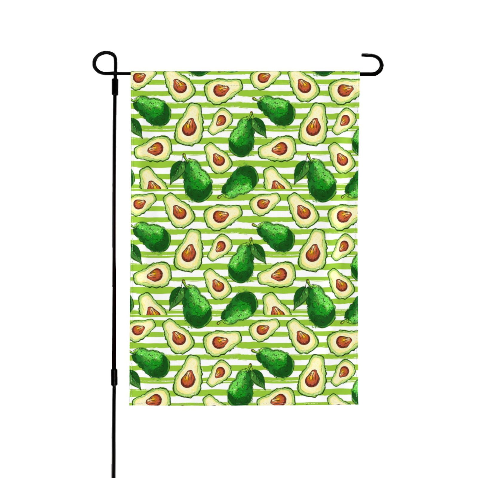 Wukai Avocado Green Striped Garden Flags Double Sided Welcome Garden ...