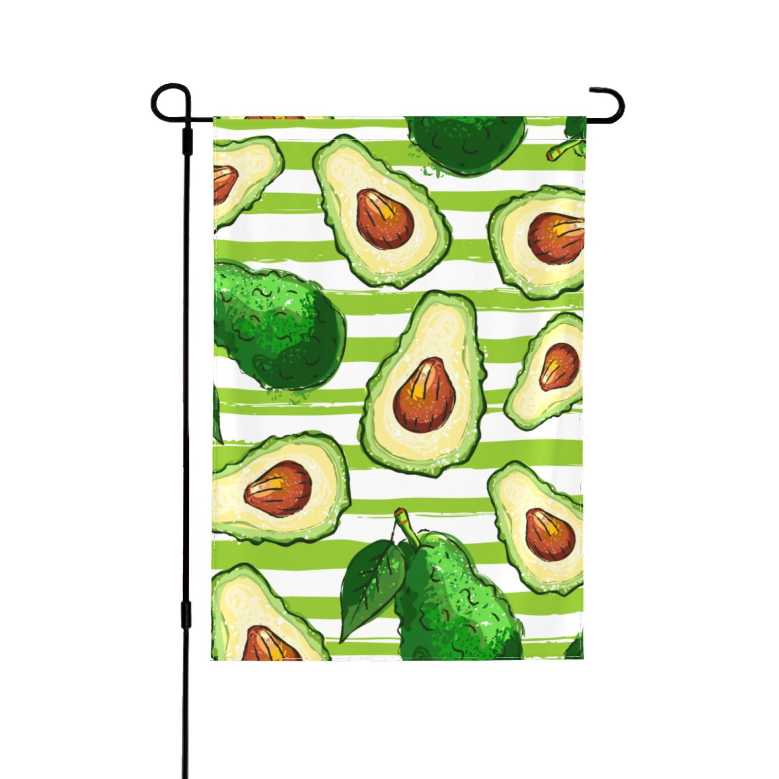 Wukai Avocado Green Striped Garden Flags Double Sided Welcome Garden Yard House Flags Outside ...