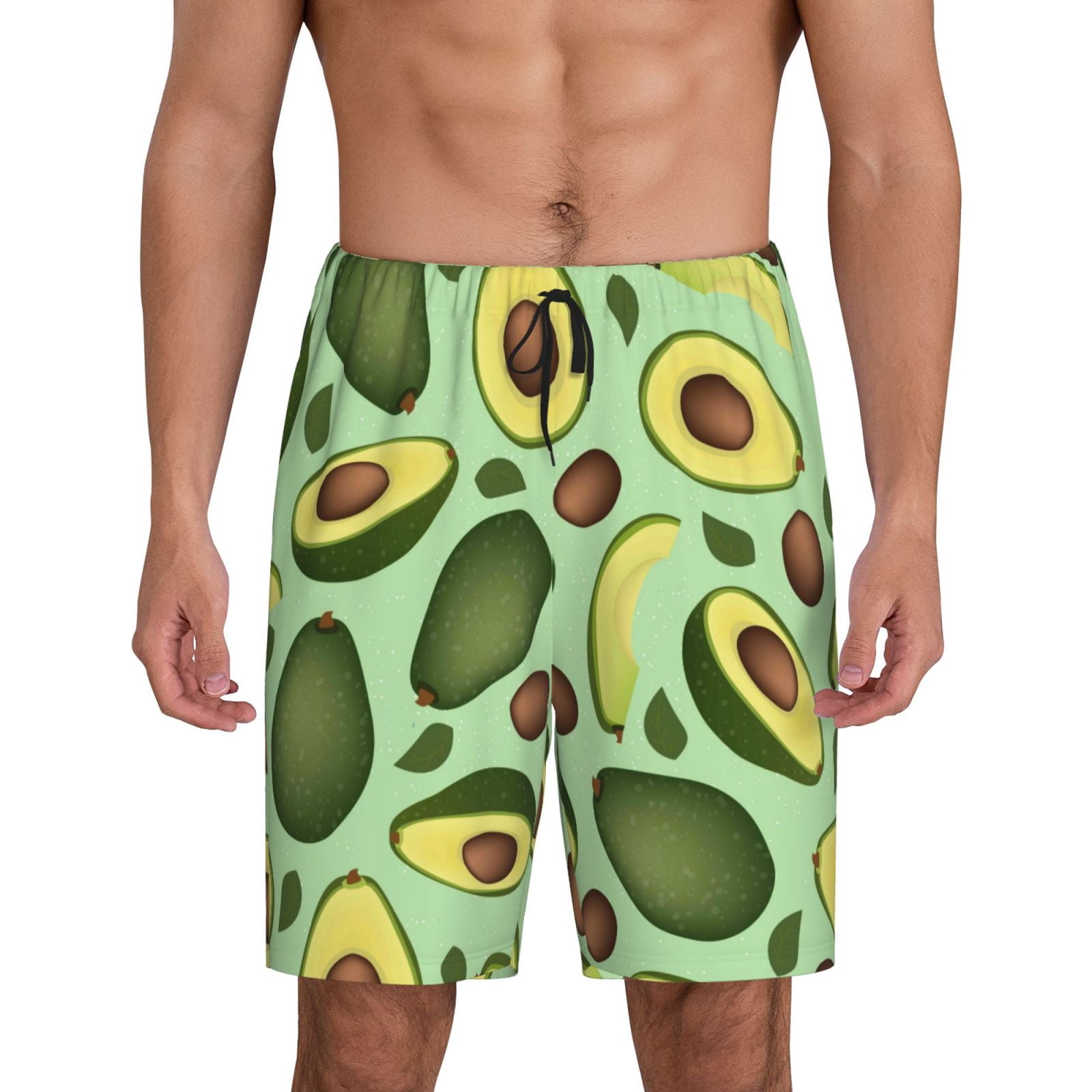 Wukai Avocado With Seeds Men’s Short Pajama Pants With Pockets Soft ...