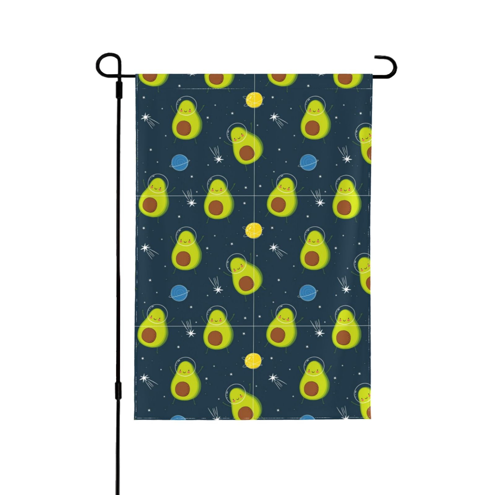 Wukai Avocado in Space Garden Flags Double Sided Welcome Garden Yard ...