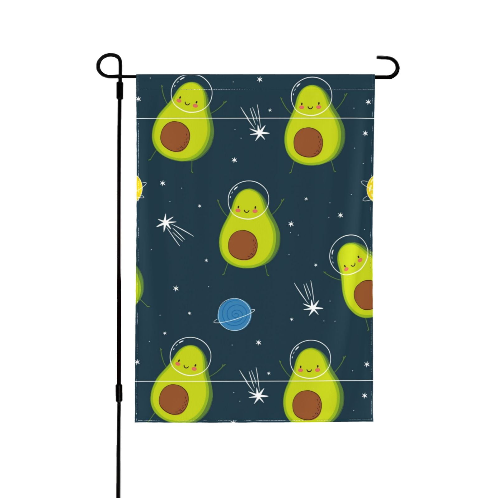 Wukai Avocado in Space Garden Flags Double Sided Welcome Garden Yard ...