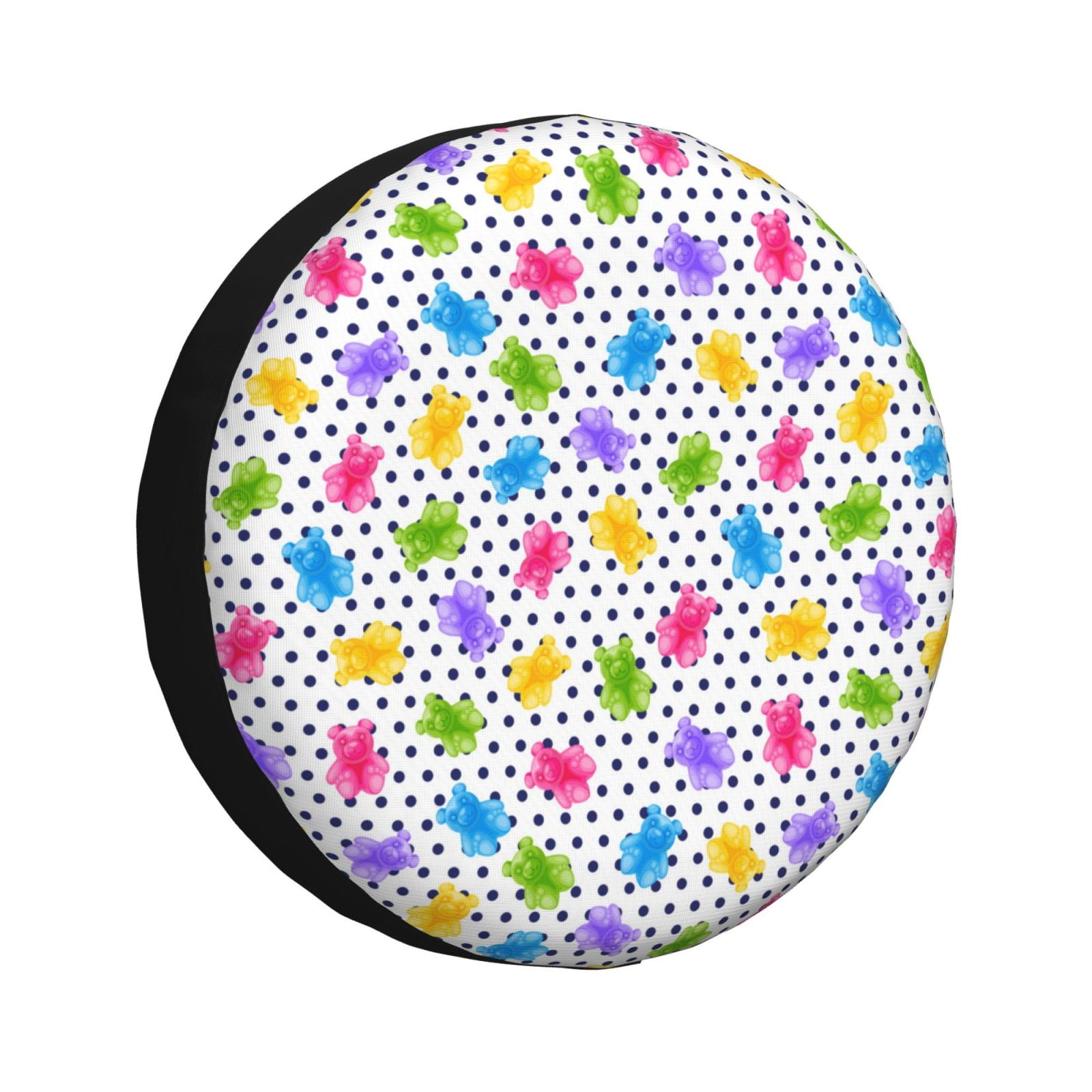 Wukai Bear And Polka Dot Print Spare Tire Cover for RV Trailer ...