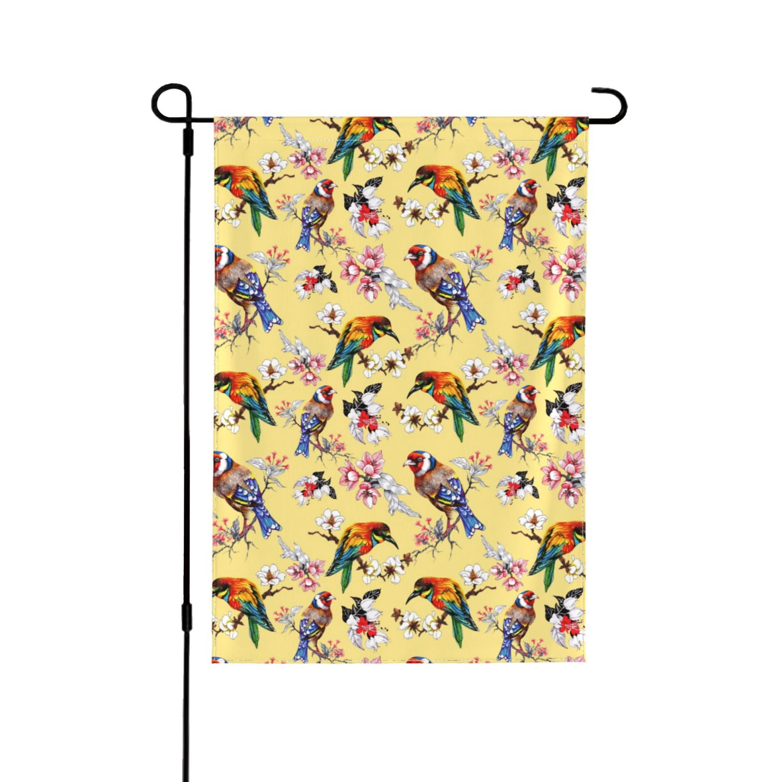 Wukai Bright Birds Garden Flags Double Sided Welcome Garden Yard House ...