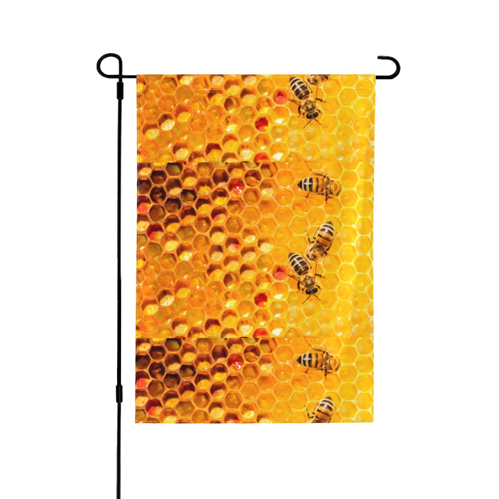 Wukai Bees on Hive Honeycomb Garden Flags Double Sided Welcome Garden Yard House Flags Outside ...
