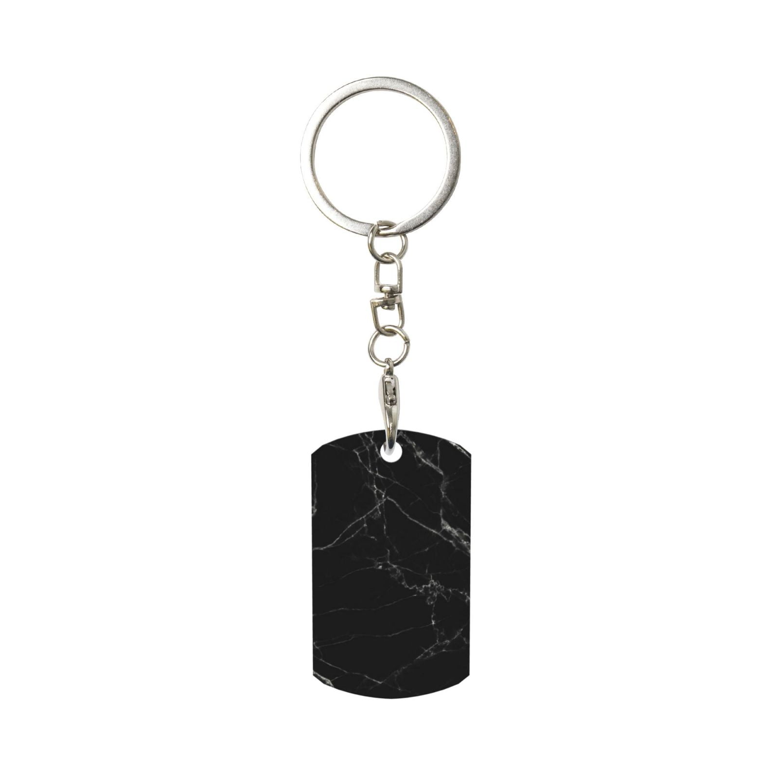 Wukai Black Marble Texture Abstract Print Rectangular Metal Keychain ...