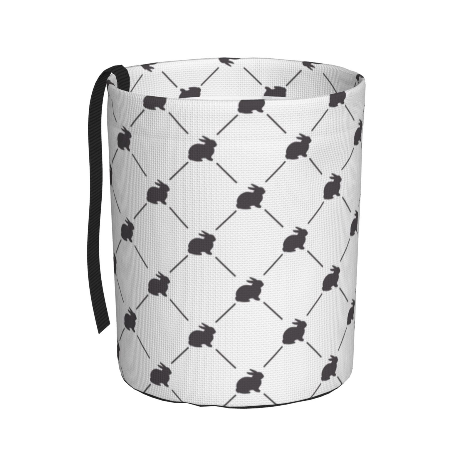 Wukai Black Rabbit Print Car Trash Can - Easy to Clean Hanging Garbage ...