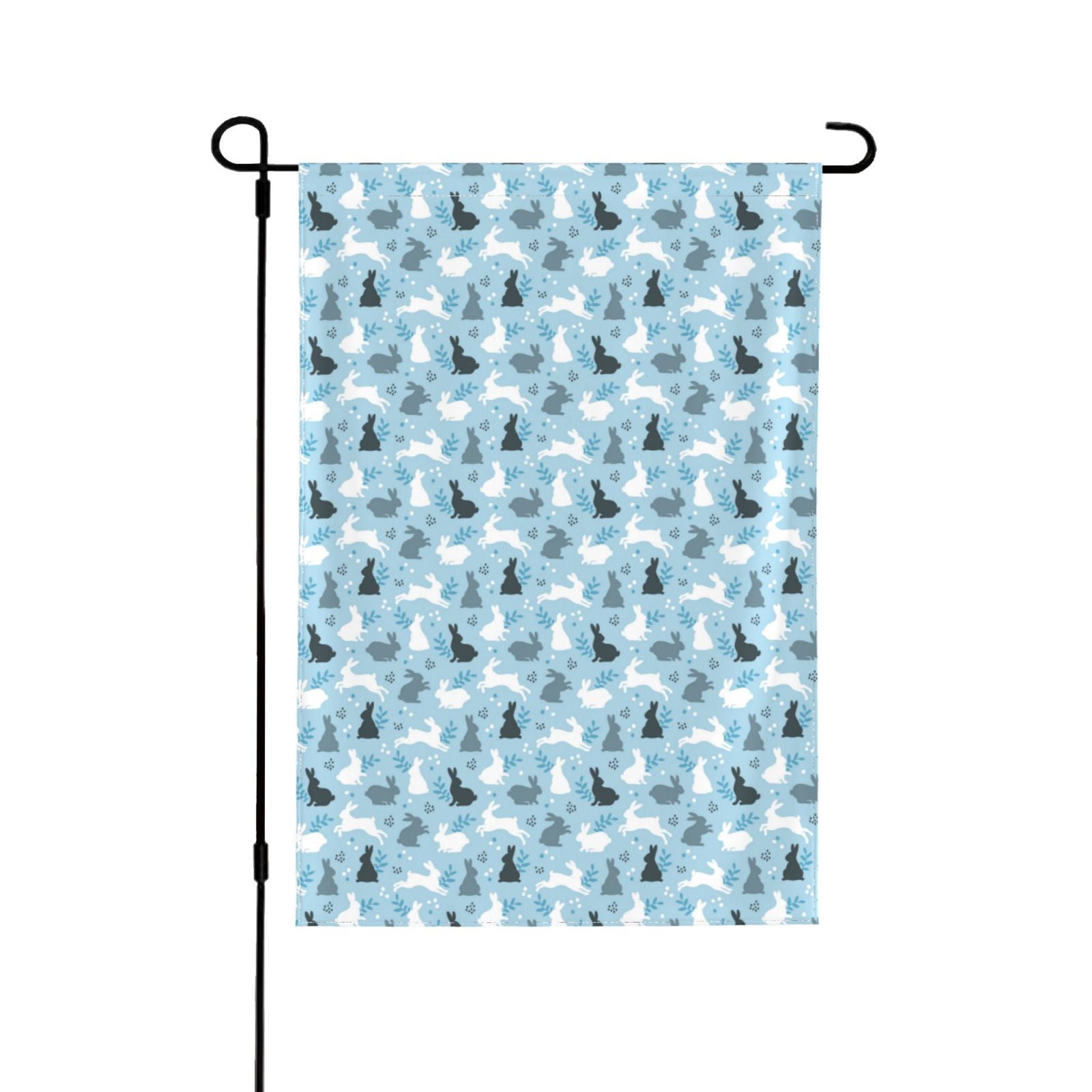 Wukai Black White Gray Rabbit Garden Flags Double Sided Welcome Garden ...