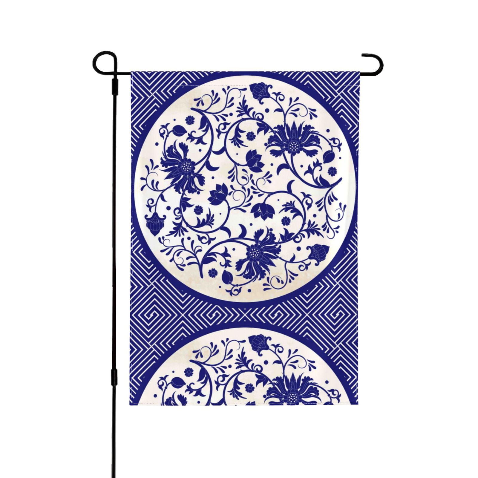 Wukai Blue And White Porcelain Pattern Garden Flags Double Sided ...