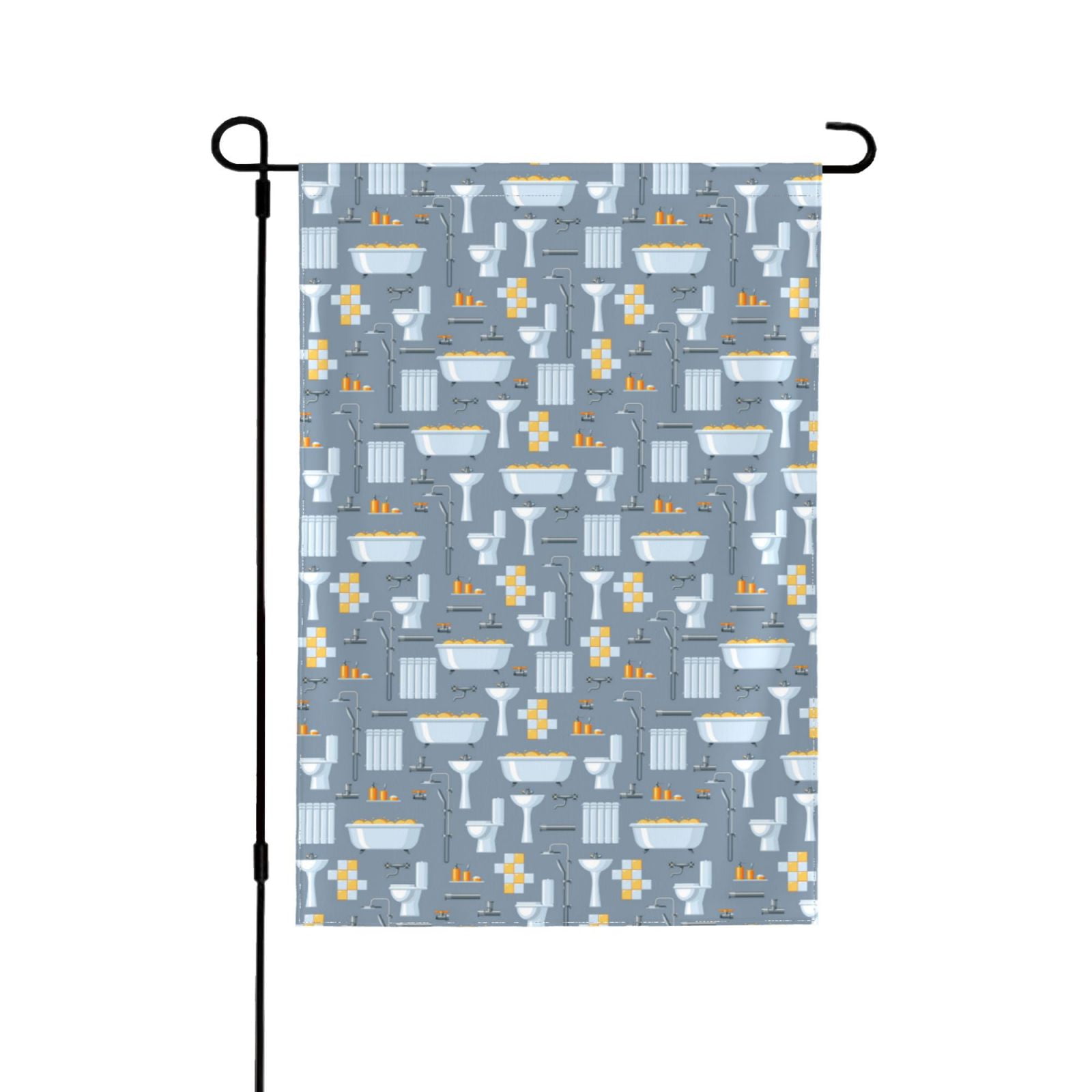 Wukai Blue Bathroom Garden Flags Double Sided Welcome Garden Yard House ...