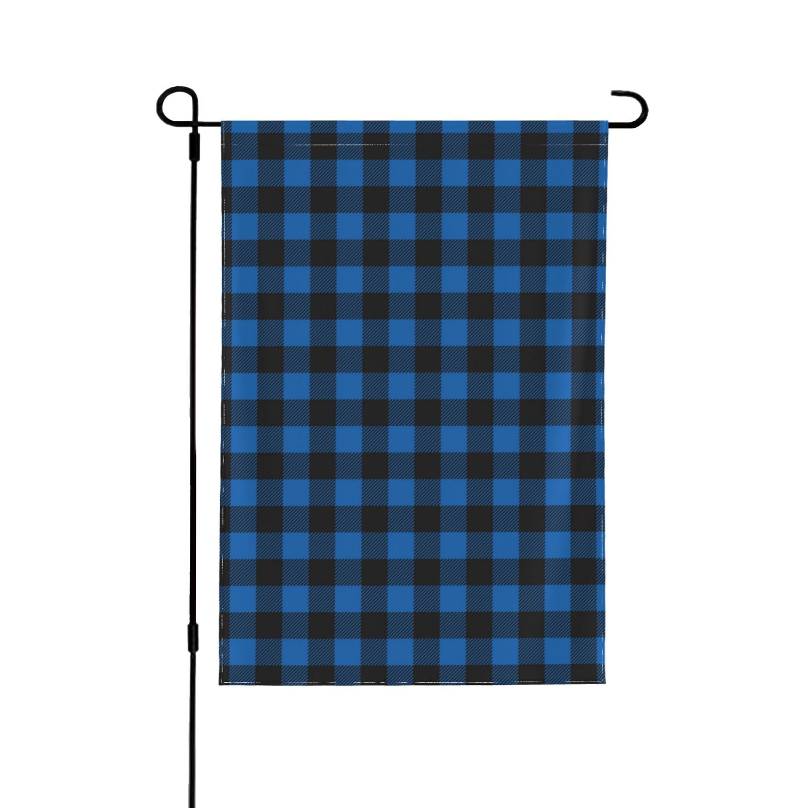 Wukai Blue Black Plaid Garden Flags Double Sided Welcome Garden Yard ...