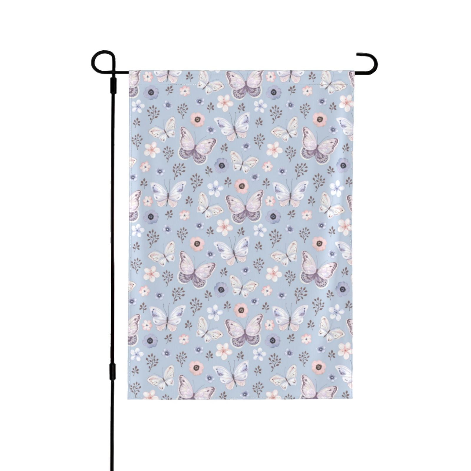 Wukai Blue Butterfly Garden Flags Double Sided Welcome Garden Yard ...