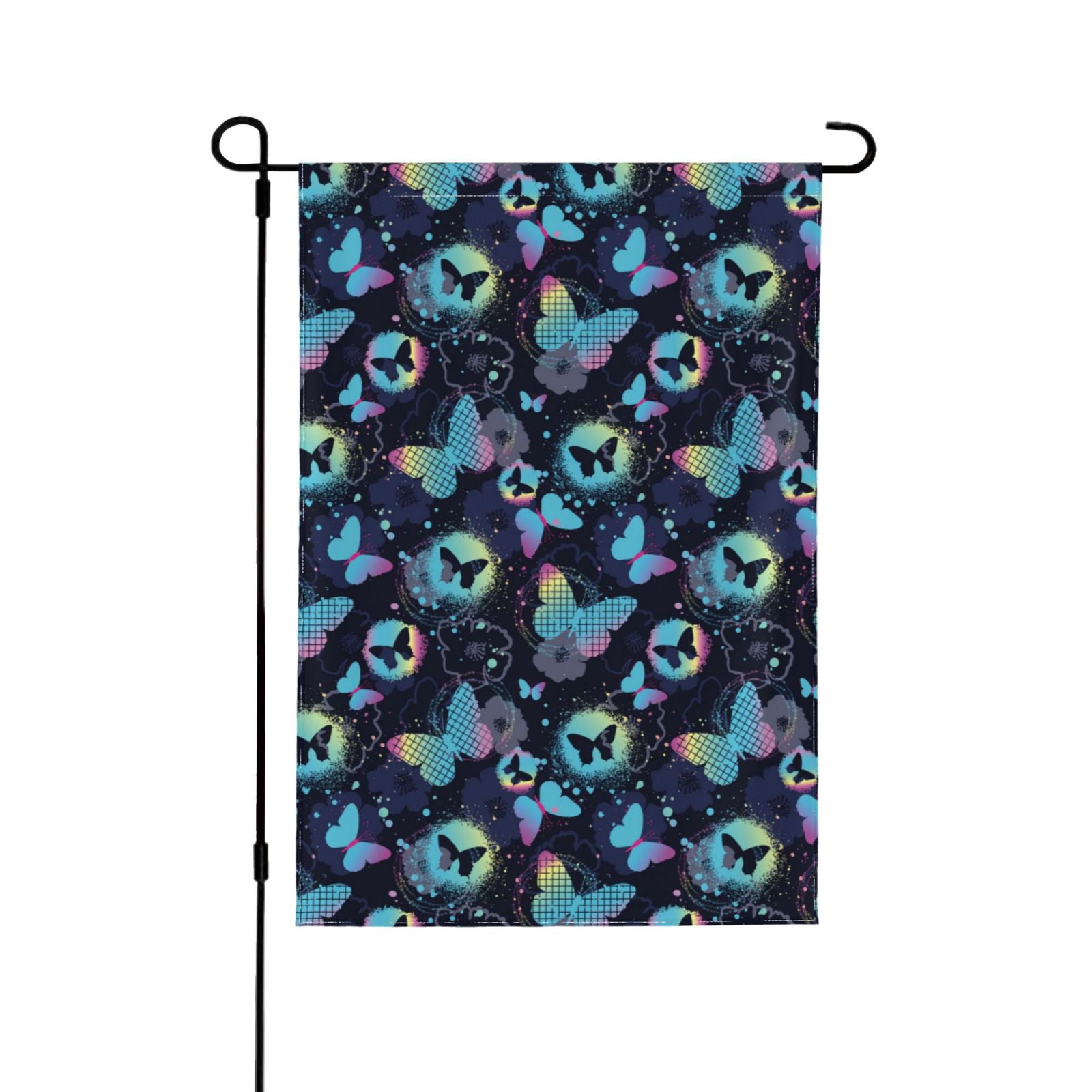 Wukai Blue Butterfly Garden Flags Double Sided Welcome Garden Yard ...