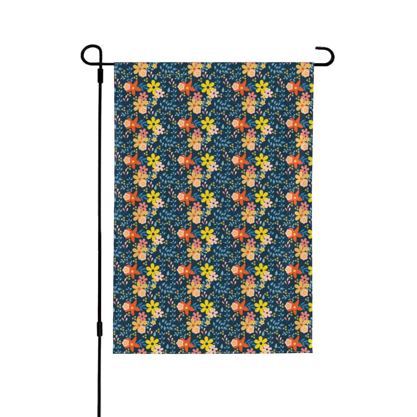 Wukai Blue Floral Garden Flags Double Sided Welcome Garden Yard House ...