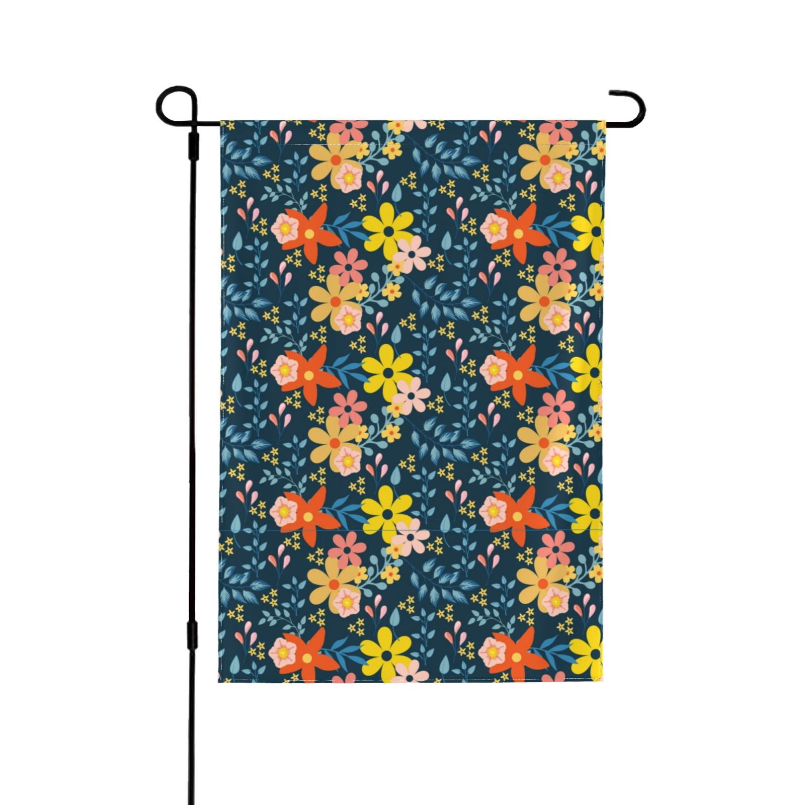 Wukai Blue Floral Garden Flags Double Sided Welcome Garden Yard House ...