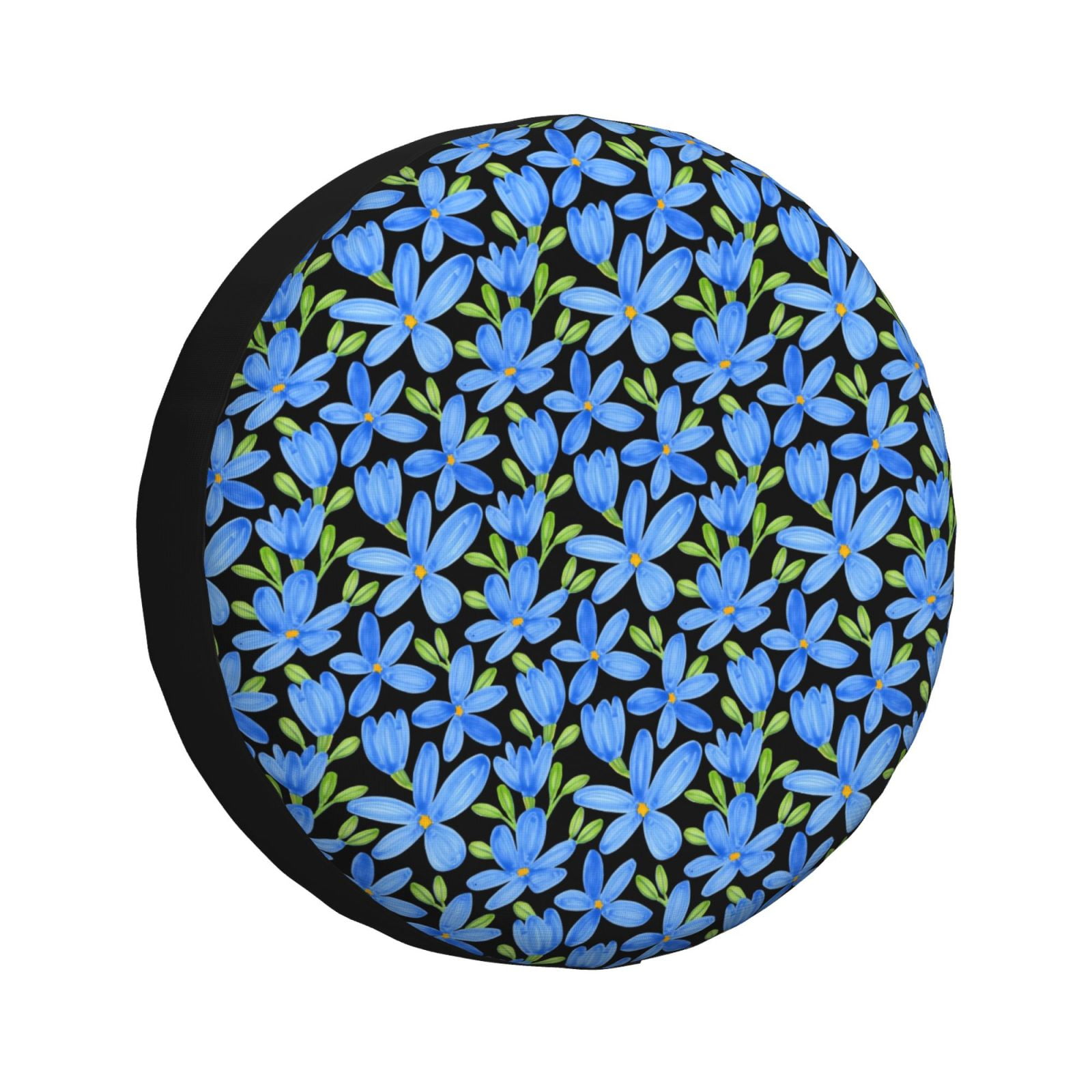 Wukai Blue Flowers Print Spare Tire Cover for RV Trailer,Waterproof PVC ...