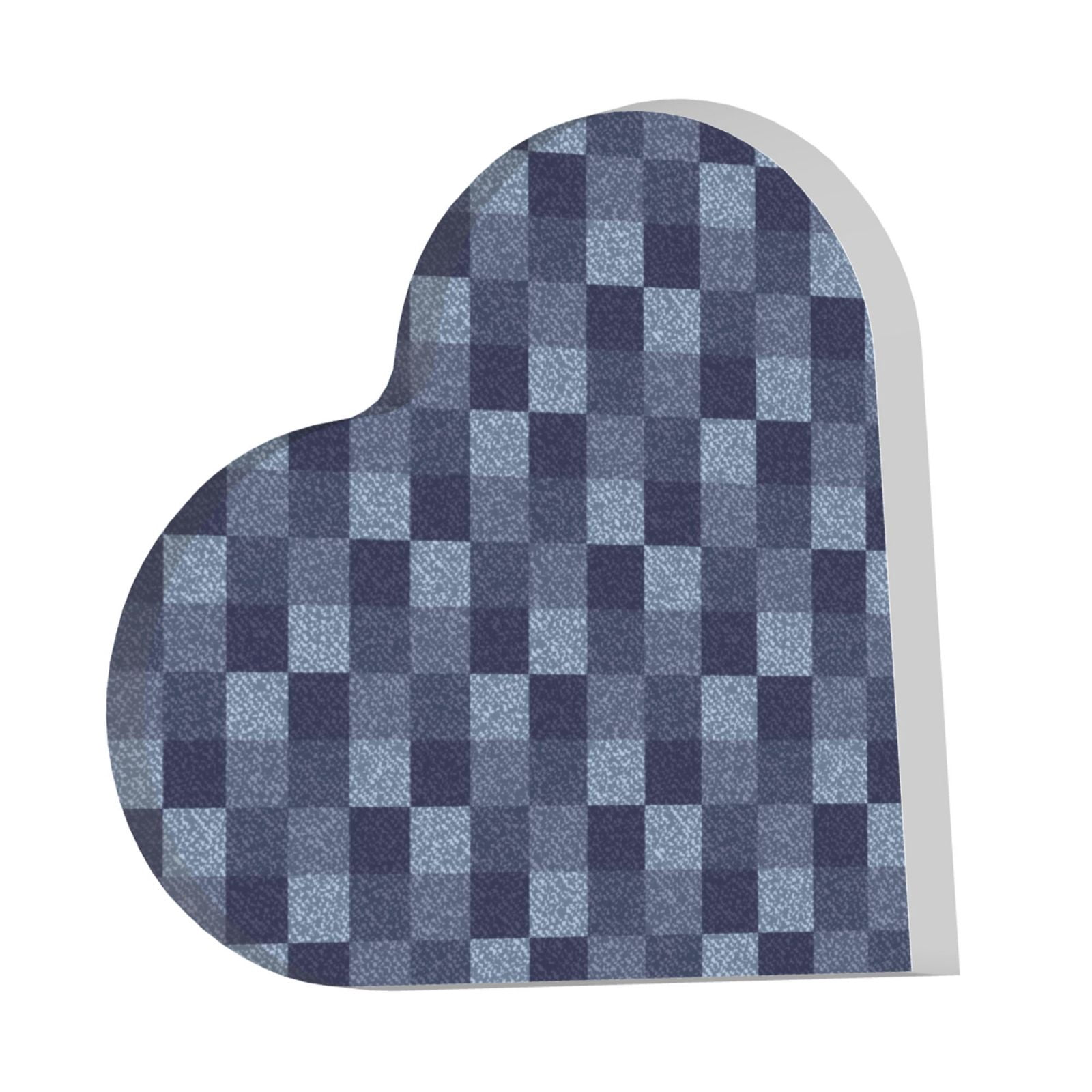 Wukai Blue Gingham Buffalo Check Print Elegant Acrylic Gift Decorations ...