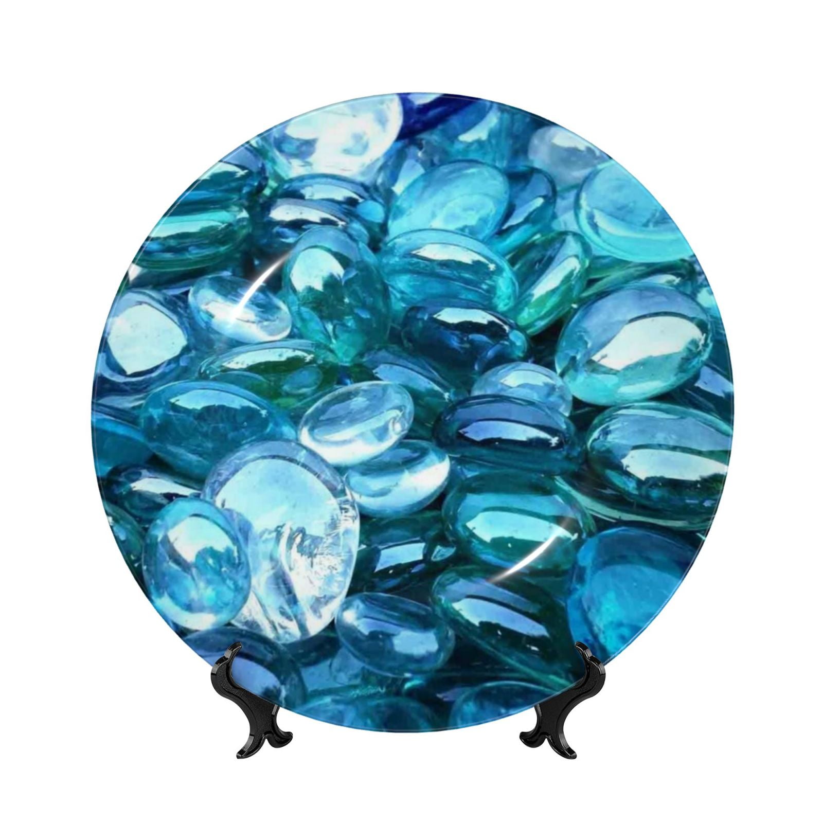 Wukai Blue Kyanite Print Decorative Plate for Display,Bone China ...