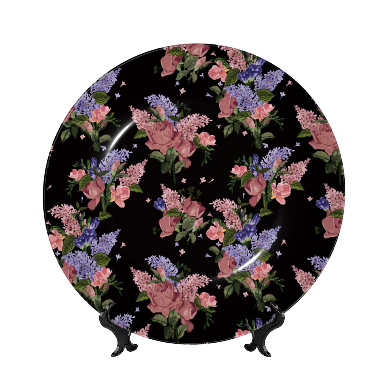 Wukai Bouquet Print Decorative Plate for Display,Bone China Decorative ...