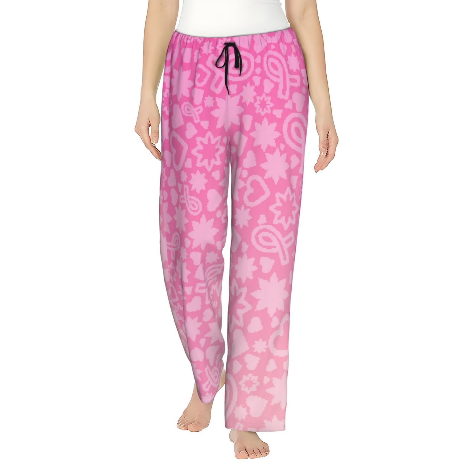 Wukai Breast Cancer Pink Ribbons Awareness Women Pajama Pants Comfy ...