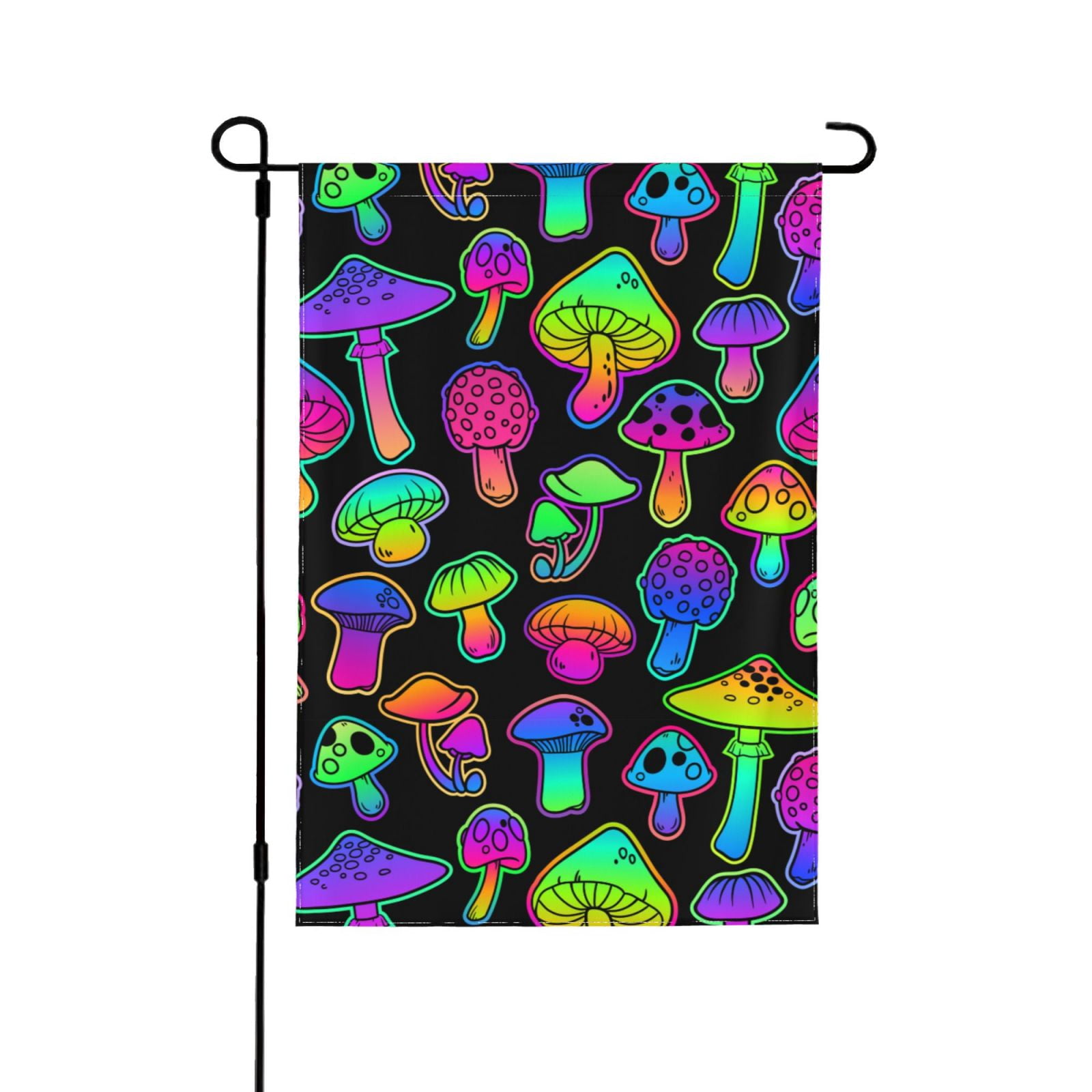 Wukai Bright Mushrooms Garden Flags Double Sided Welcome Garden Yard ...