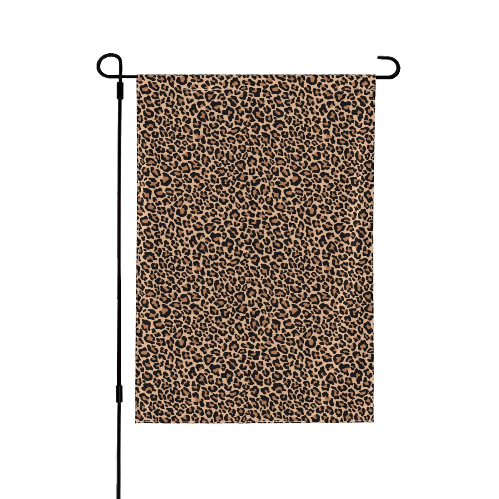 Wukai Brown Leopard Garden Flags Double Sided Welcome Garden Yard House ...