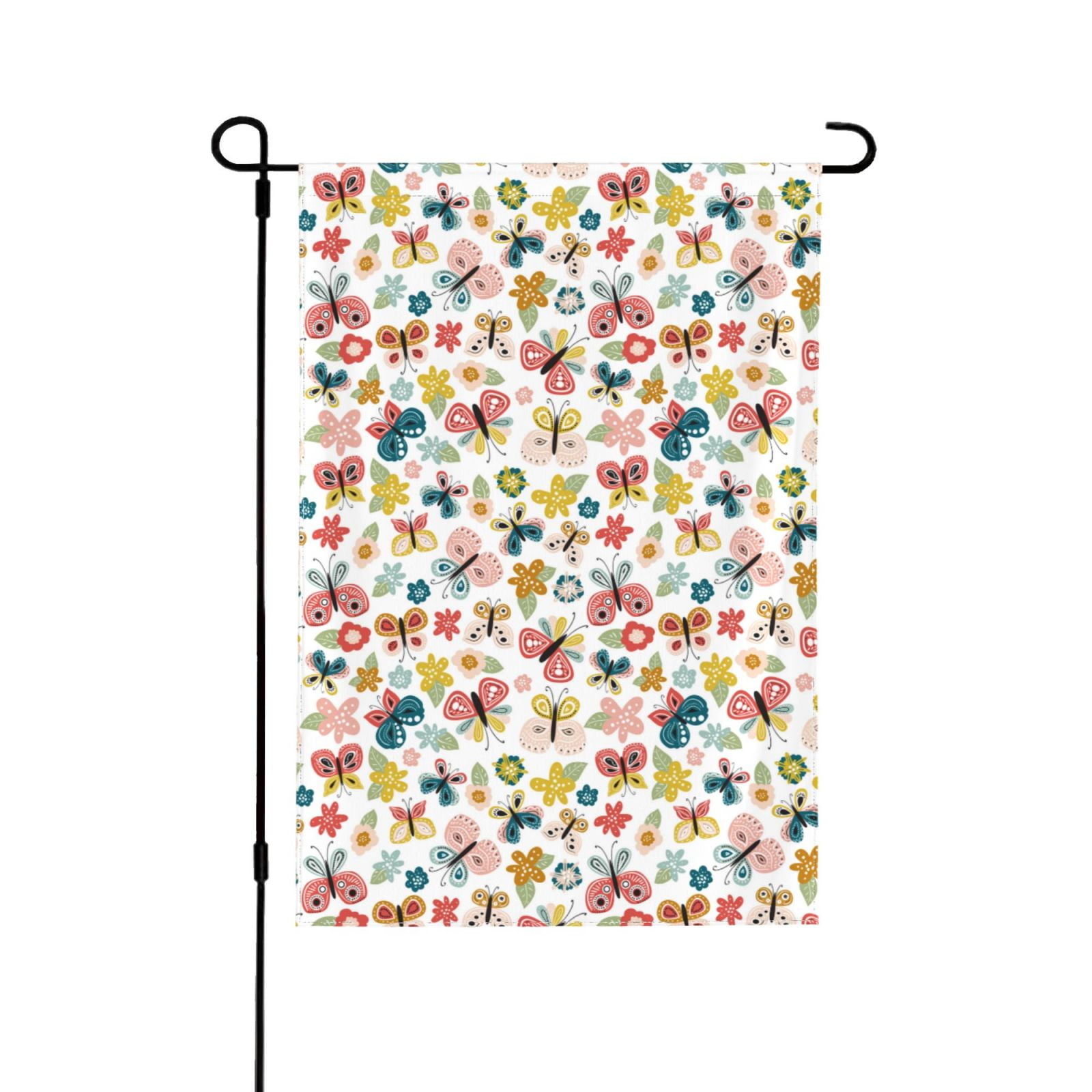 Wukai Butterfly Flowers Garden Flags Double Sided Welcome Garden Yard ...