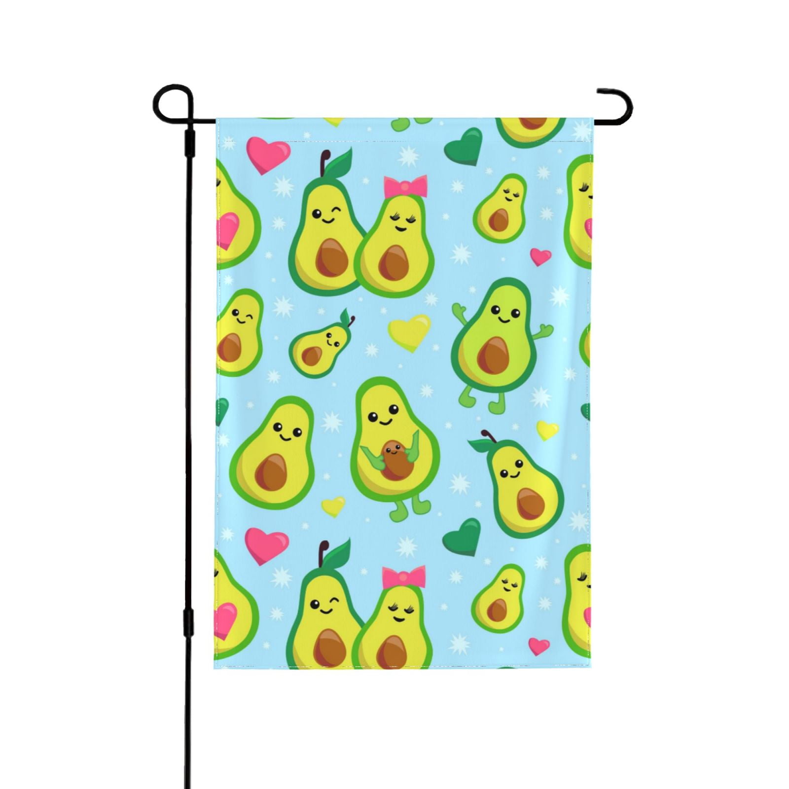 Wukai Cartoon Avocado Garden Flags Double Sided Welcome Garden Yard ...