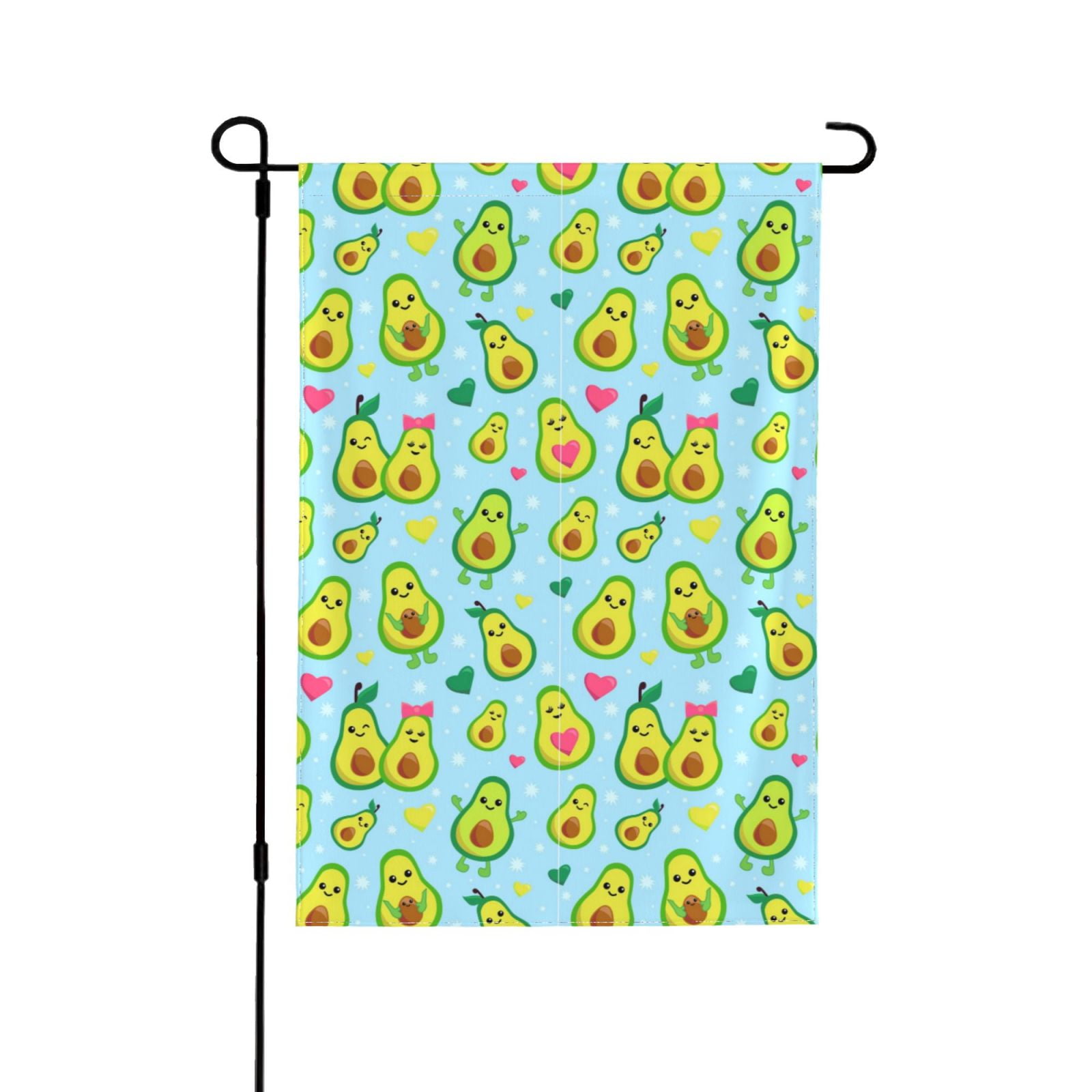 Wukai Cartoon Avocado Garden Flags Double Sided Welcome Garden Yard ...