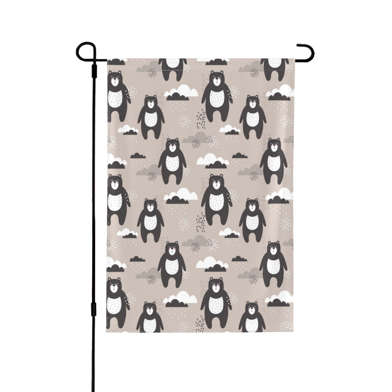 Wukai Cartoon Bear Brown Garden Flags Double Sided Welcome Garden Yard ...