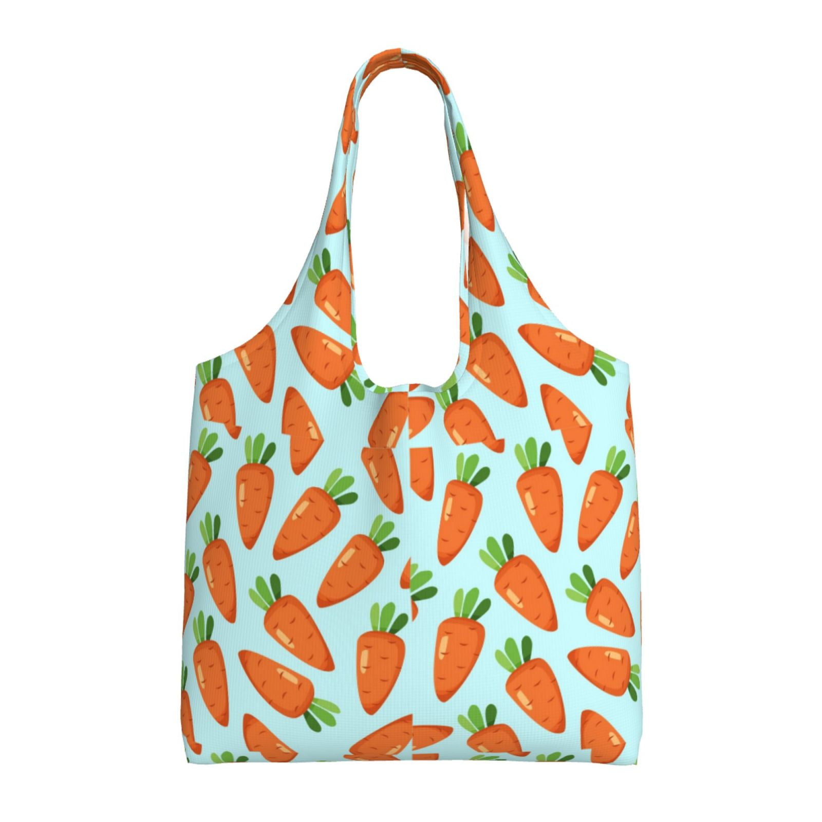 Wukai Cartoon Carrot Sturdy and Stylish Reusable Canvas Tote Bag: Eco ...