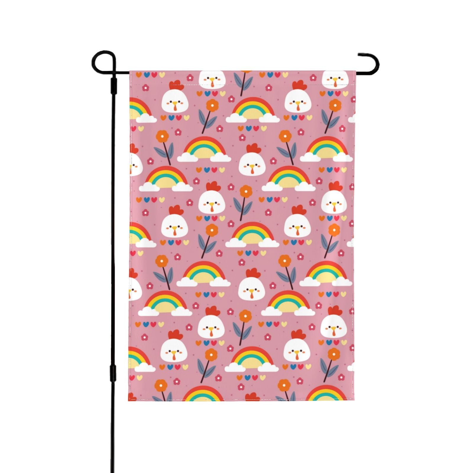 Wukai Cartoon Chicken Garden Flags Double Sided Welcome Garden Yard ...