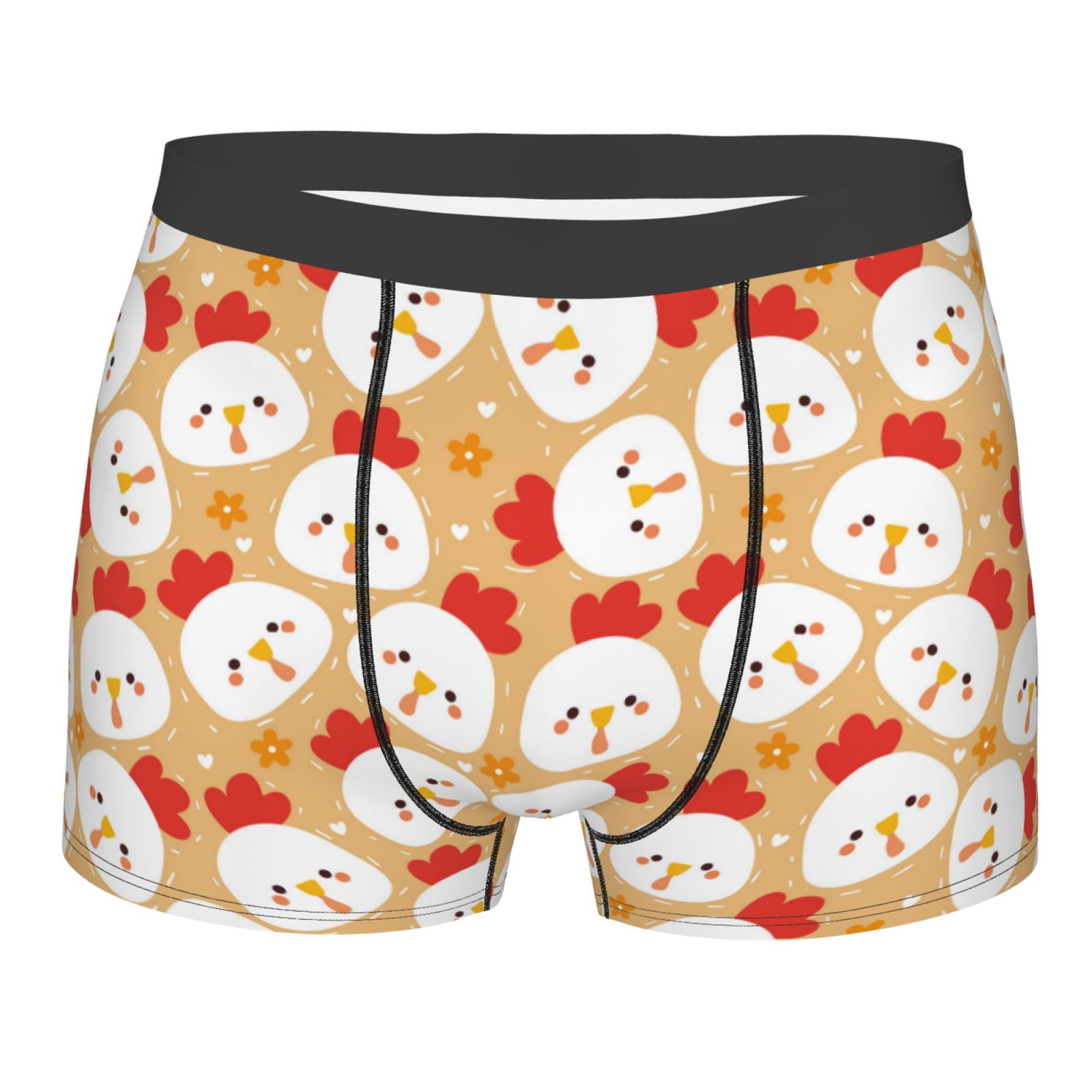 Wukai Cartoon Chicken Print Men’s Underwear Breathable Boxer Briefs ...