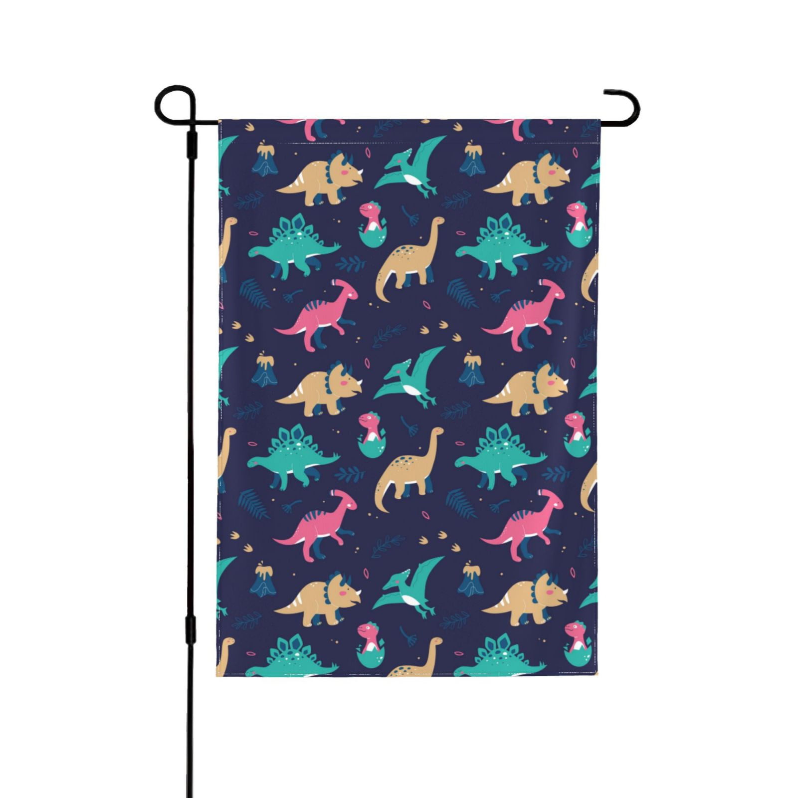 Wukai Cartoon Dinosaur Garden Flags Double Sided Welcome Garden Yard ...