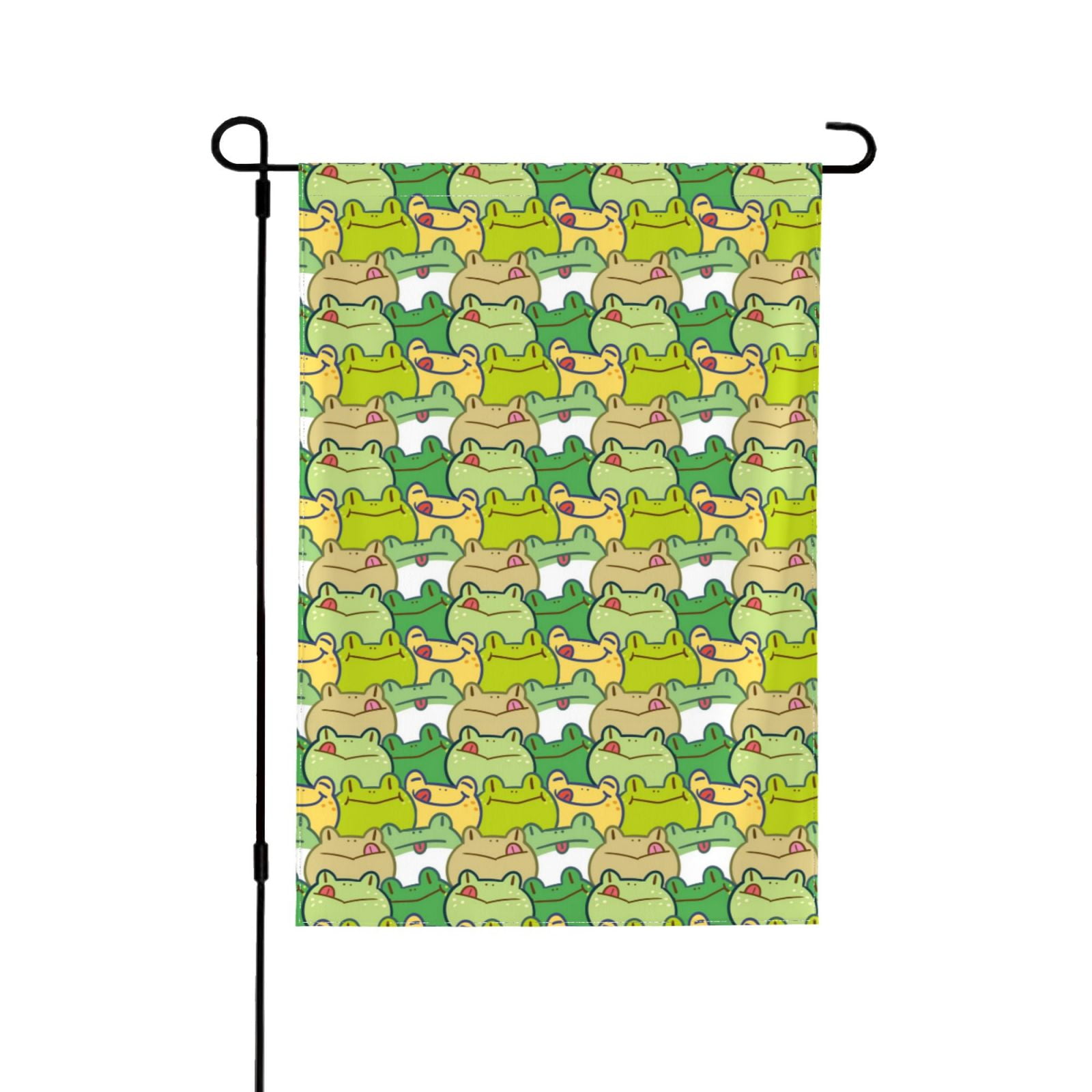 Wukai Cartoon Frog Garden Flags Double Sided Welcome Garden Yard House ...