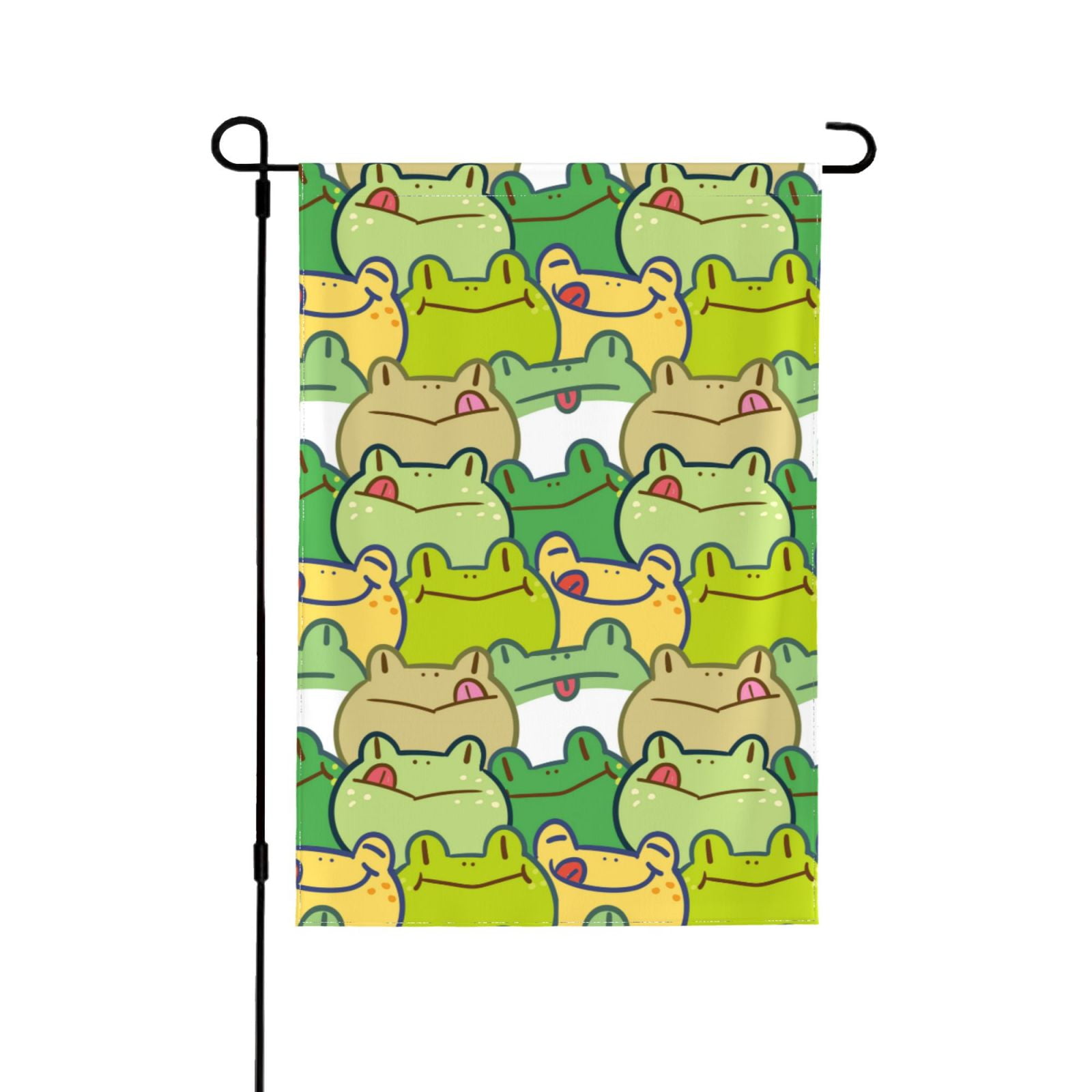 Wukai Cartoon Frog Garden Flags Double Sided Welcome Garden Yard House ...