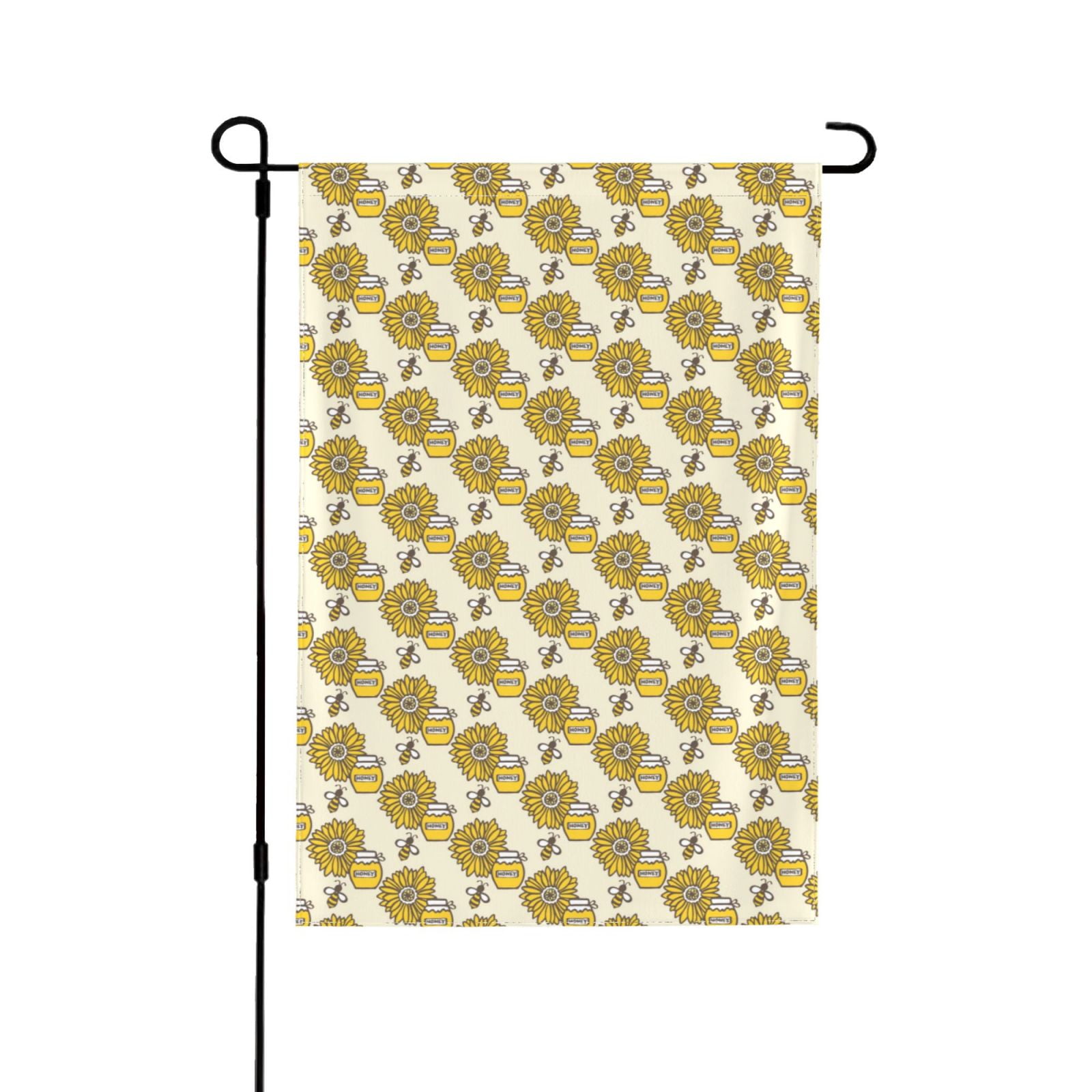Wukai Cartoon Honey Pot Bee Sunflower Garden Flags Double Sided Welcome ...