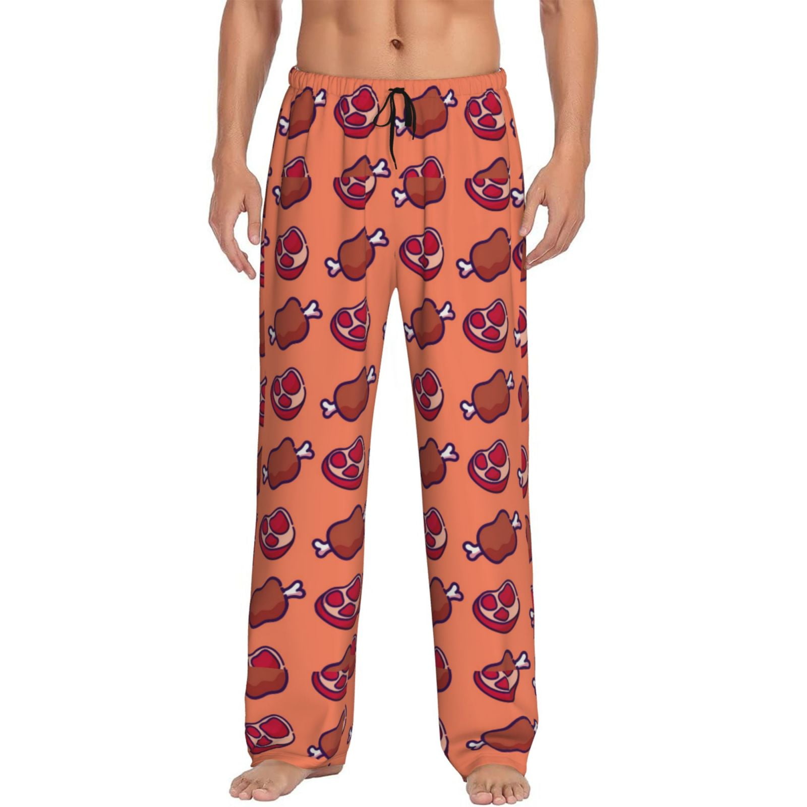 Wukai Cartoon Meat Mens PJ Pajama Pants|Sleepwear Plaid PJs with ...