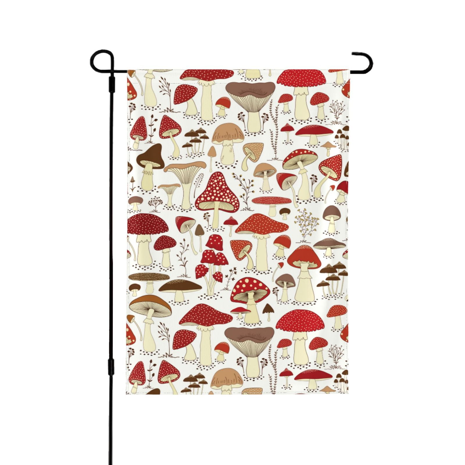 Wukai Cartoon Mushrooms Garden Flags Double Sided Welcome Garden Yard ...