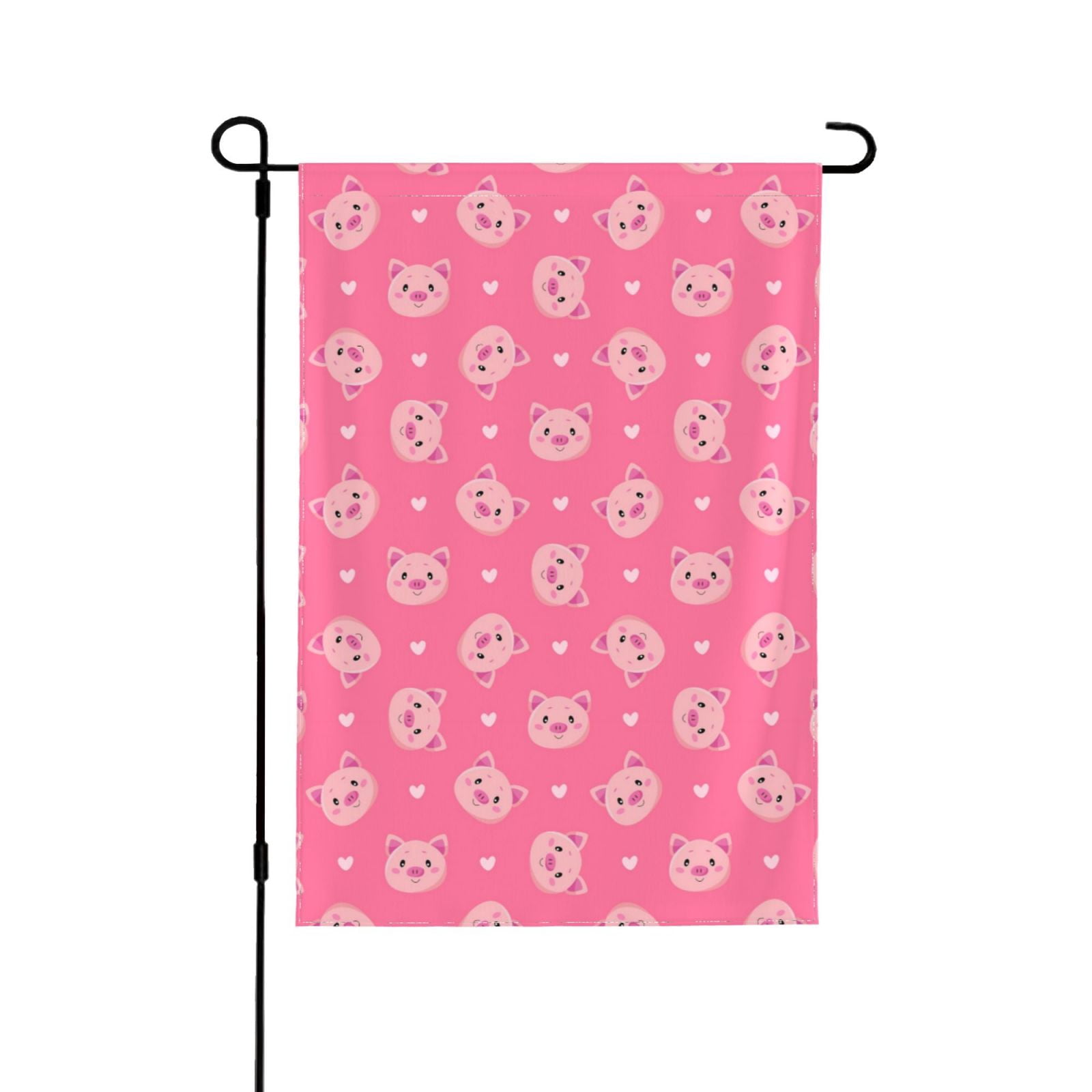 Wukai Cartoon Pigs and Hearts Garden Flags Double Sided Welcome Garden ...