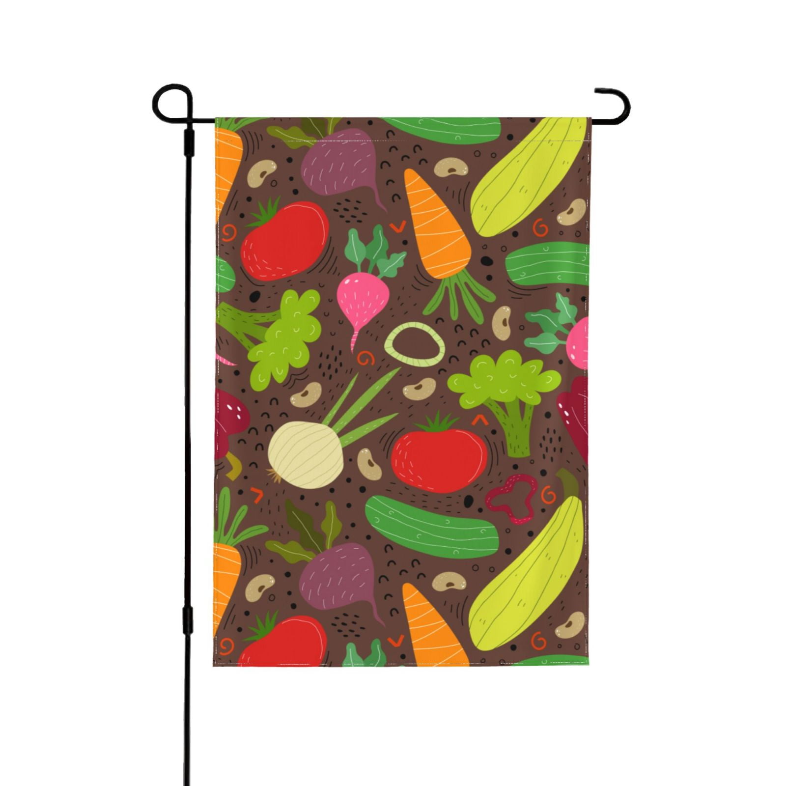 Wukai Cartoon Vegetables Garden Flags Double Sided Welcome Garden Yard ...